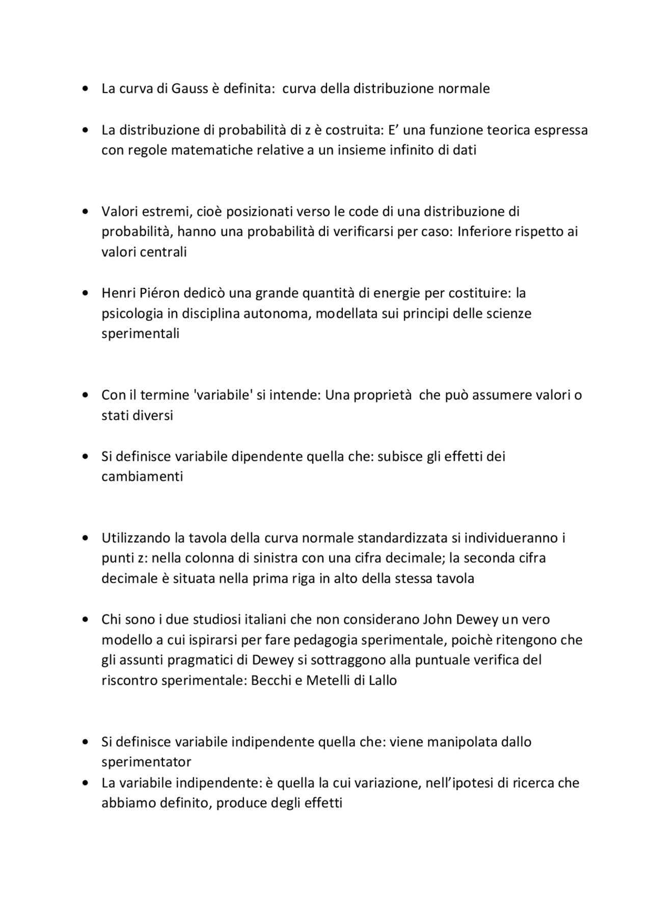 Pedagogia Sperimentale Extra Docsity