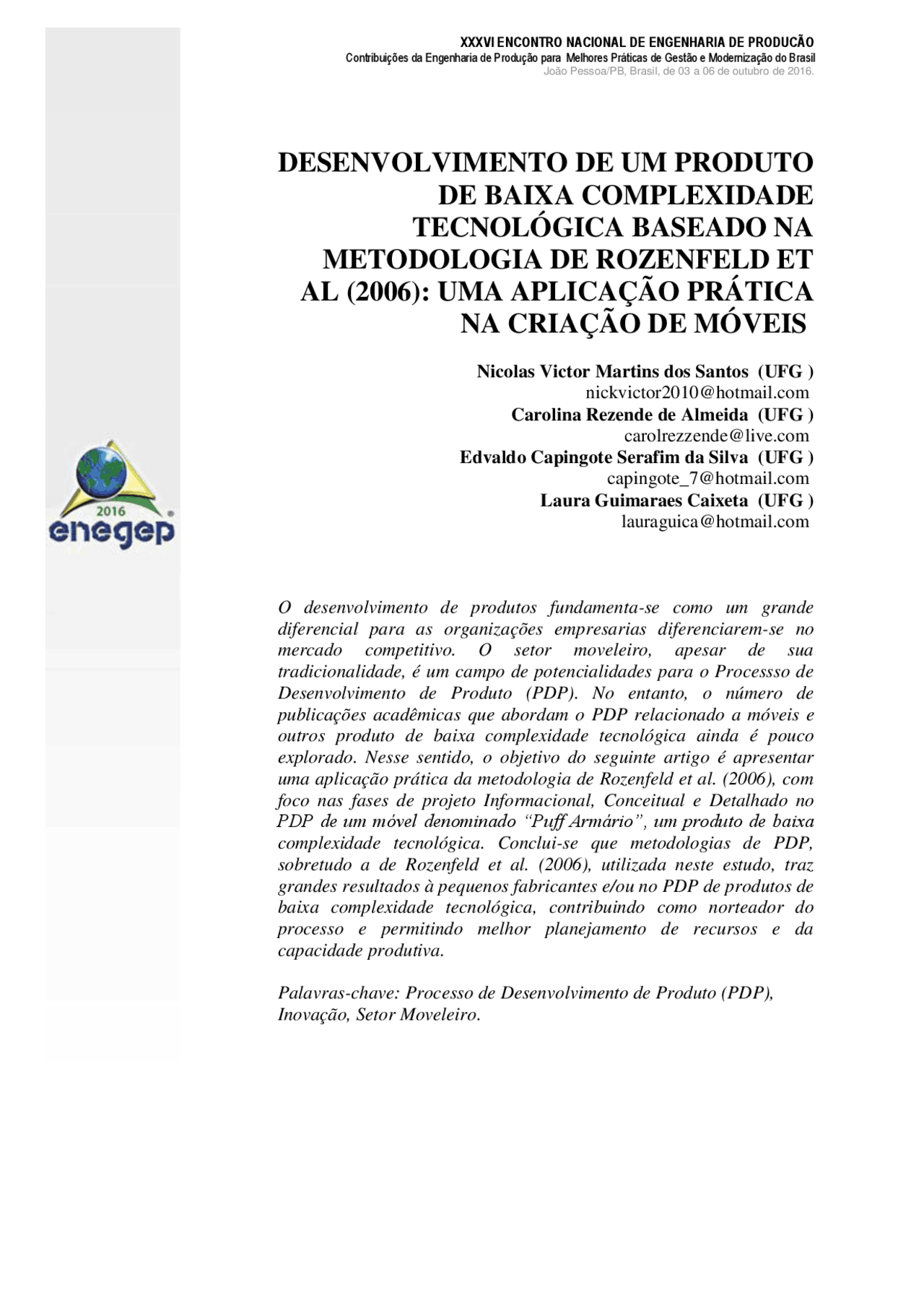Desenvolvimento De Um Produto De Baixa Complexidade TecnolÓgica Docsity
