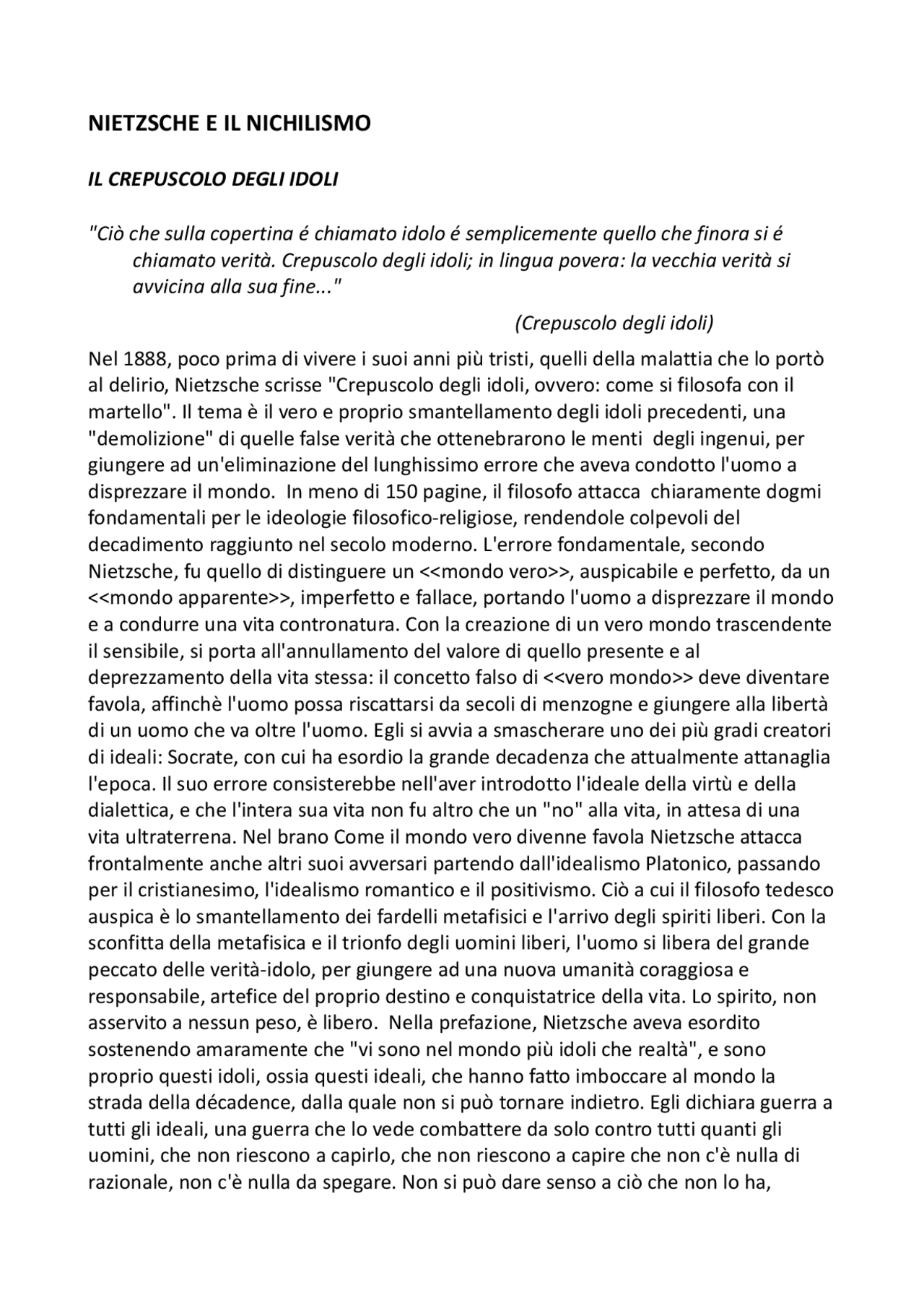 Friedrich Nietzsche | Study notes of Philosophy | Docsity