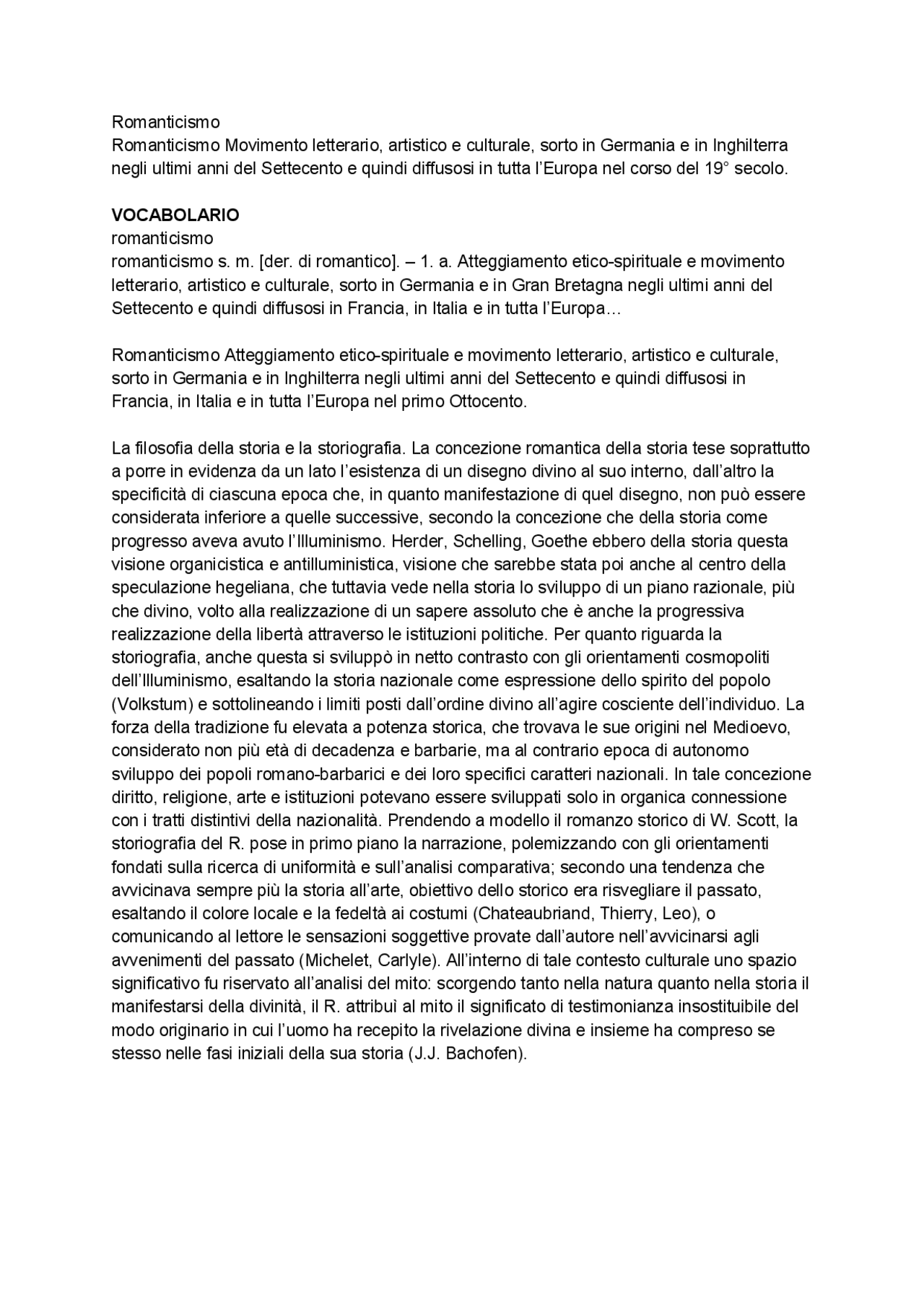 Dispense Sul Romanticismo Docsity
