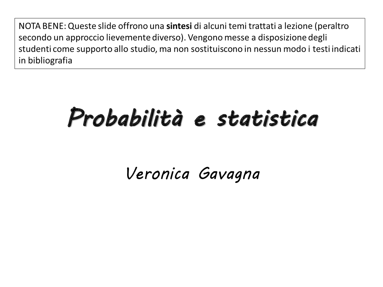 Probabilità e statistica - Docsity