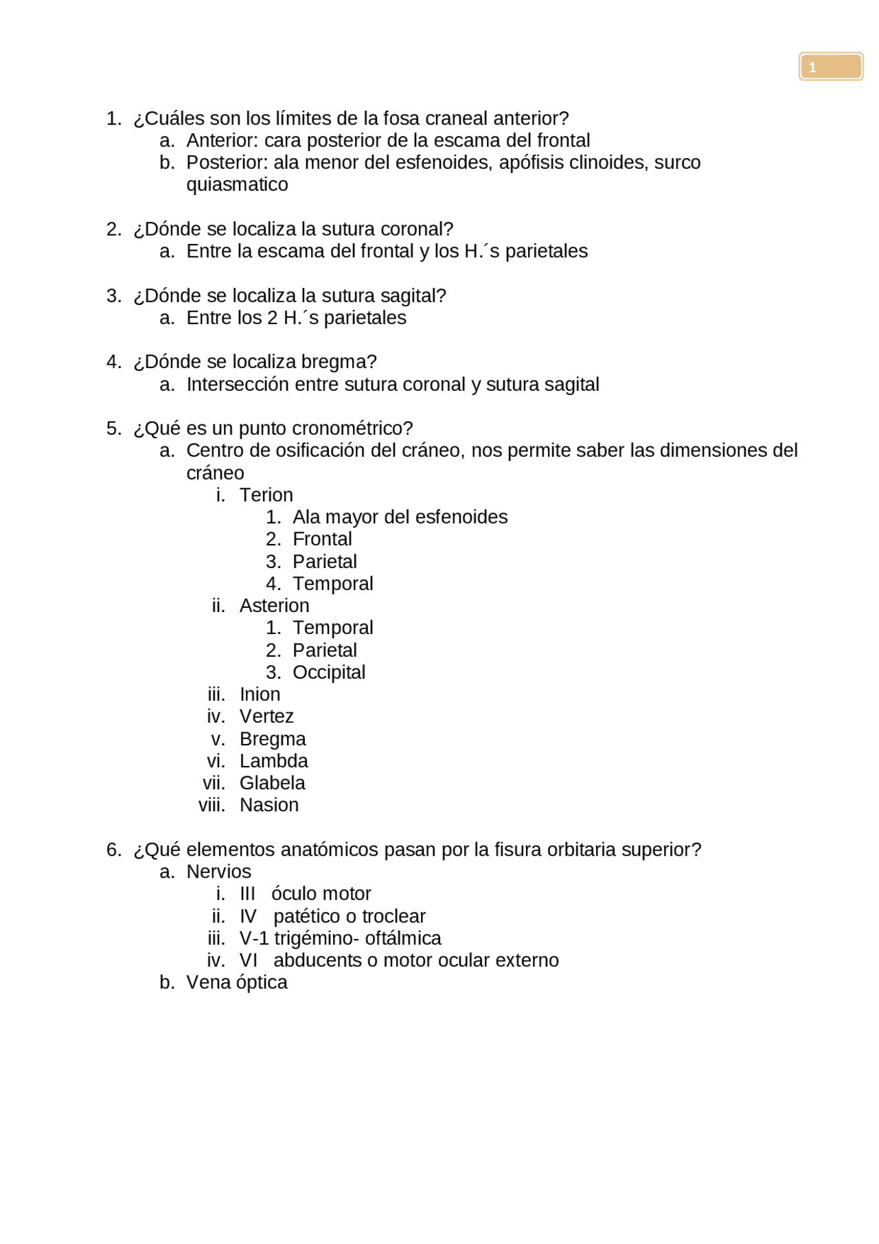 Guía De Anatomía Neuroanatomía Docsity