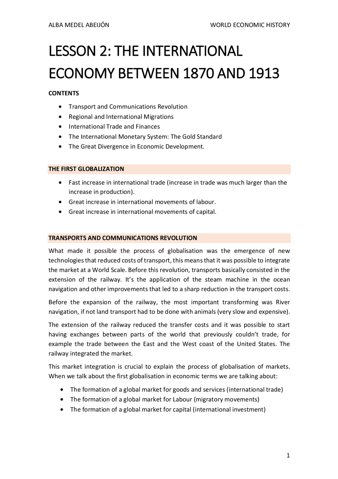 Apunts Tema 2 (World Economic History) - Docsity