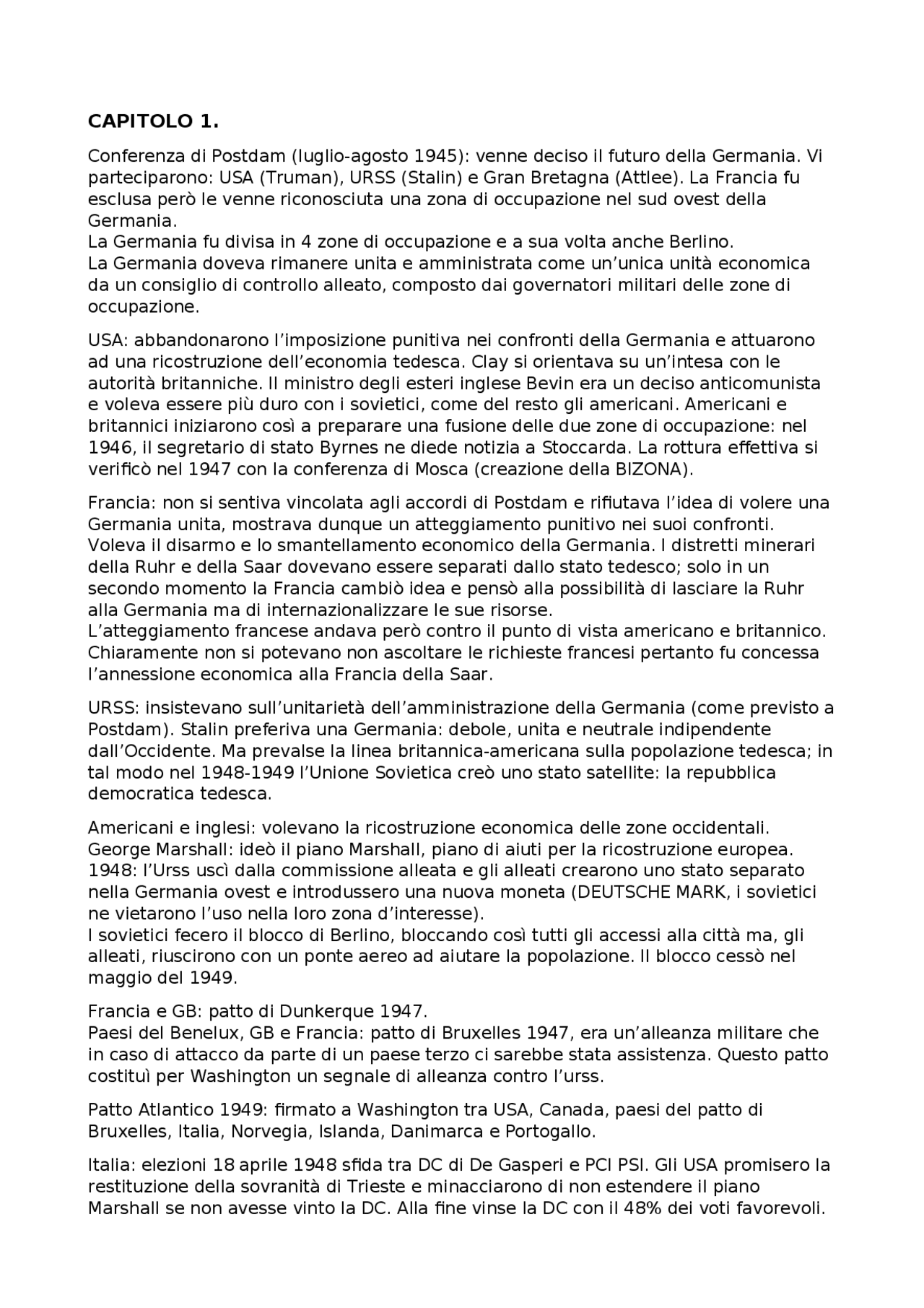 Storia Dellintegrazione Europea Docsity