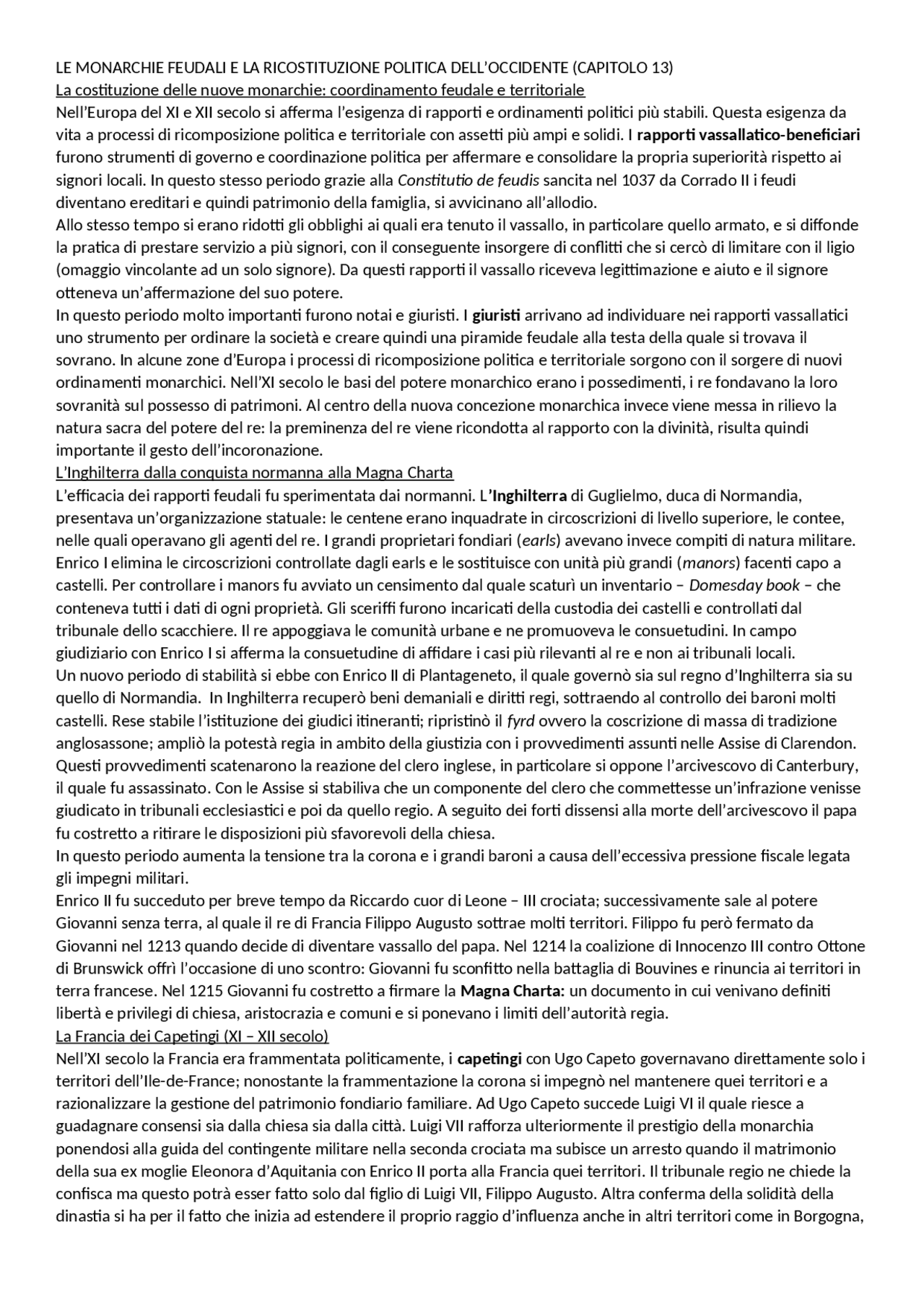Riassunto Manuale Di Storia Medievale Docsity