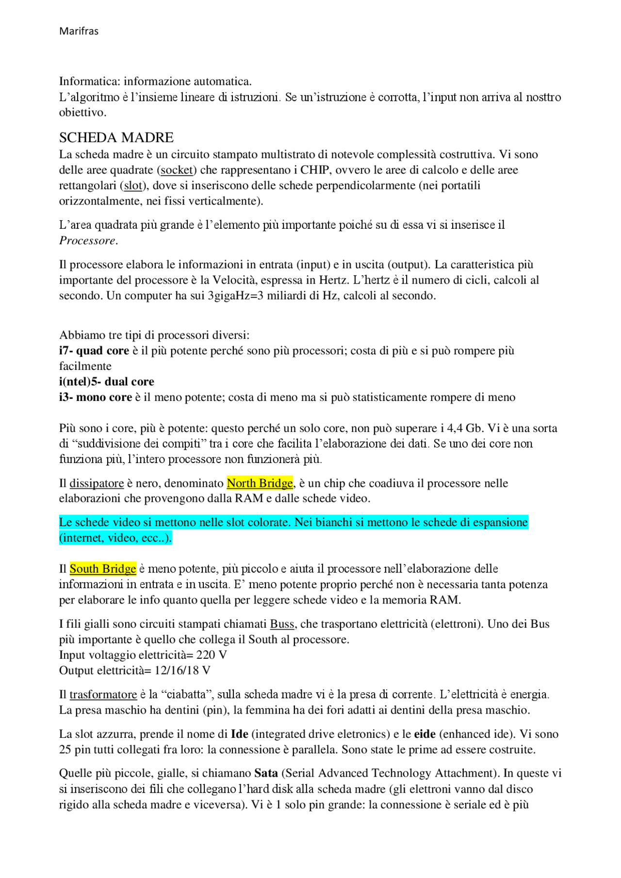 Dispensa informatica per professioni sanitarie | Sbobinature di Elementi di Informatica | Docsity