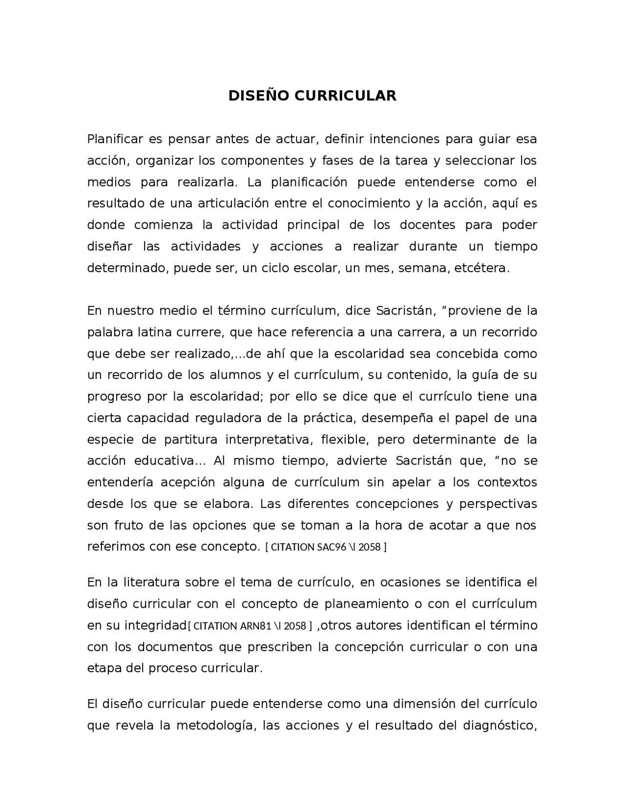 Ensayo Diseño Curricular Notes De Pédagogie Docsity