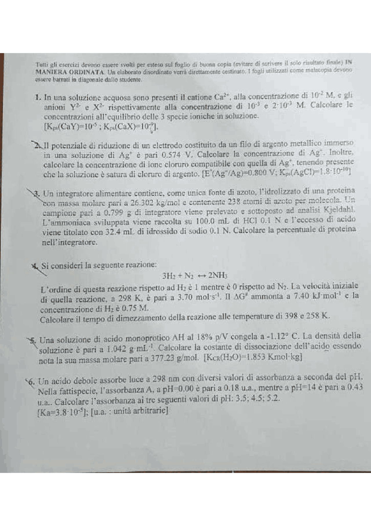 Esercizi Stechiometria Esame Vecchio Docsity