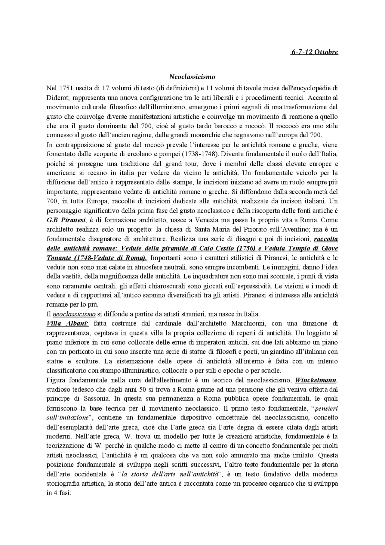 Introduzione Al Neoclassicismo Docsity