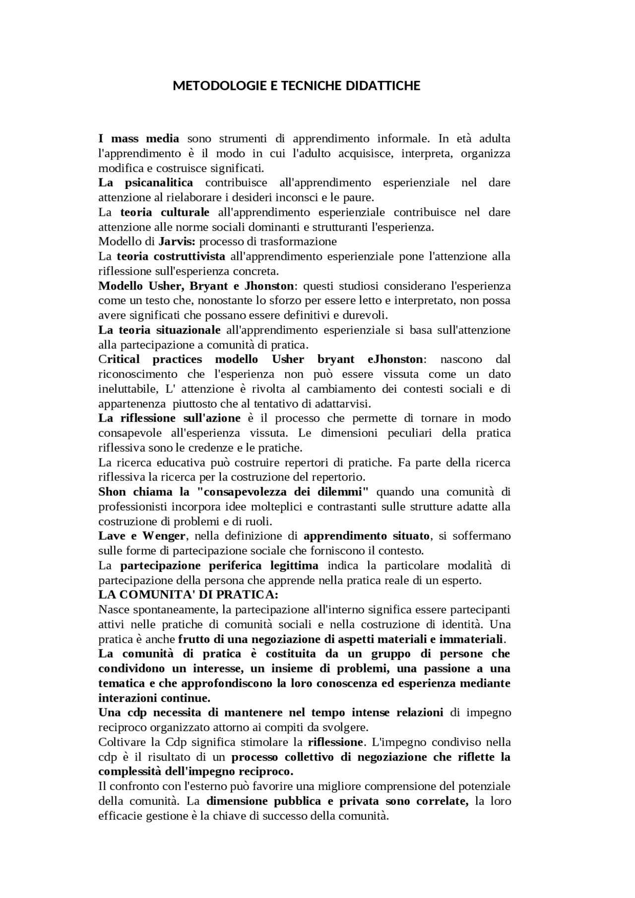 Metodologie e tecniche didattiche | Panieri di Didattica Pedagogica ...