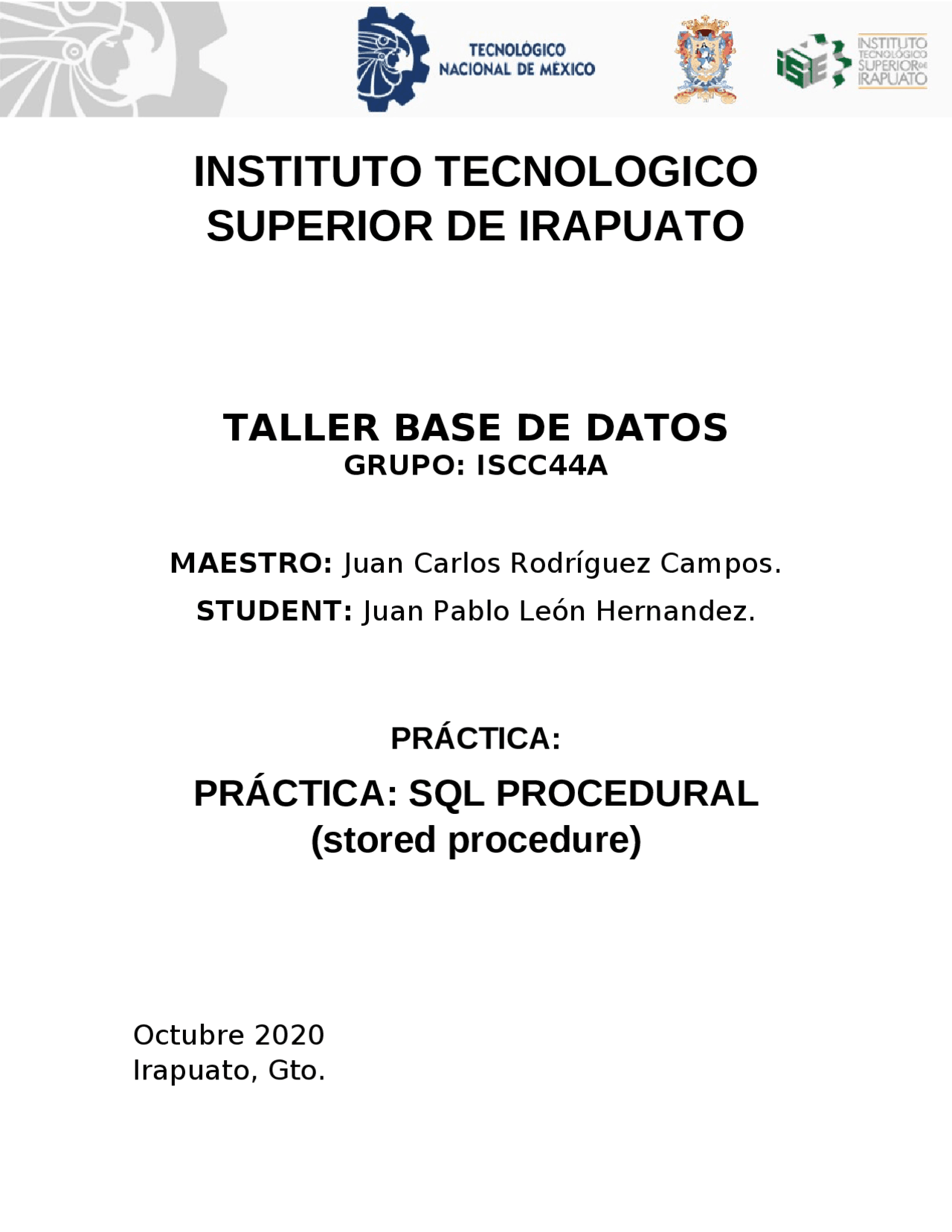 Practica sql procedural - Docsity