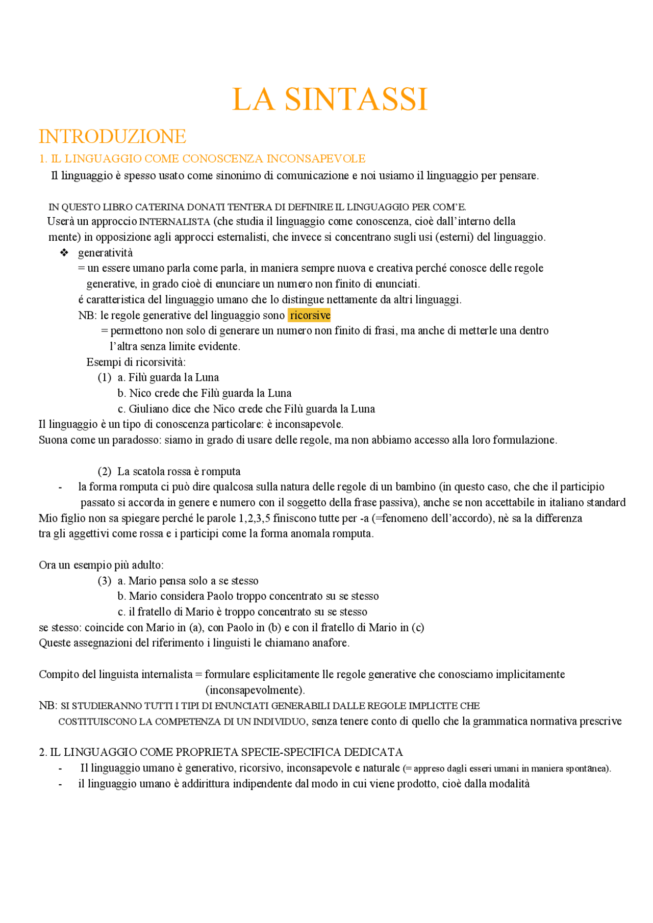 Libro Sintassi Di Caterina Donati Docsity