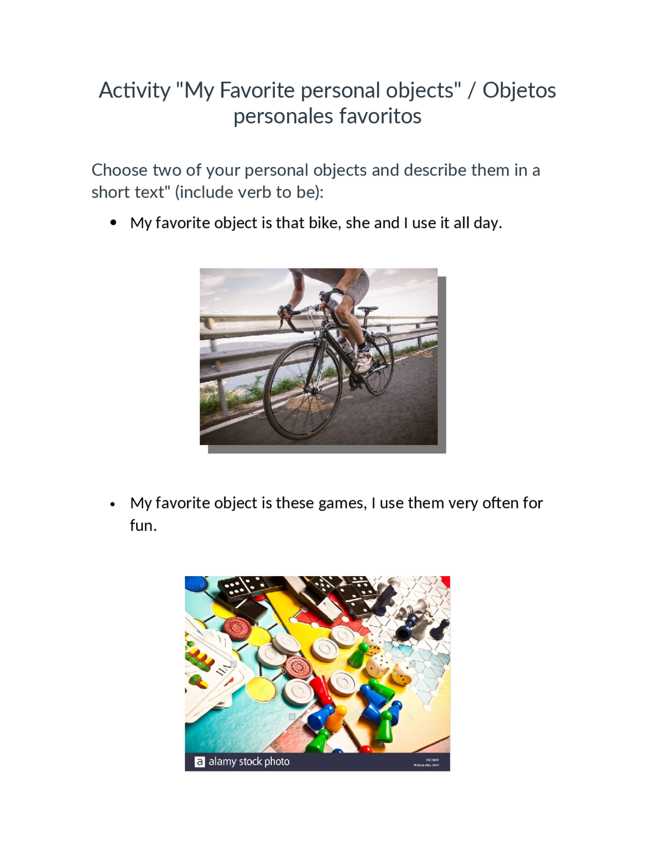 Activity-My-Favorite-personal-objects-Objetos - Docsity