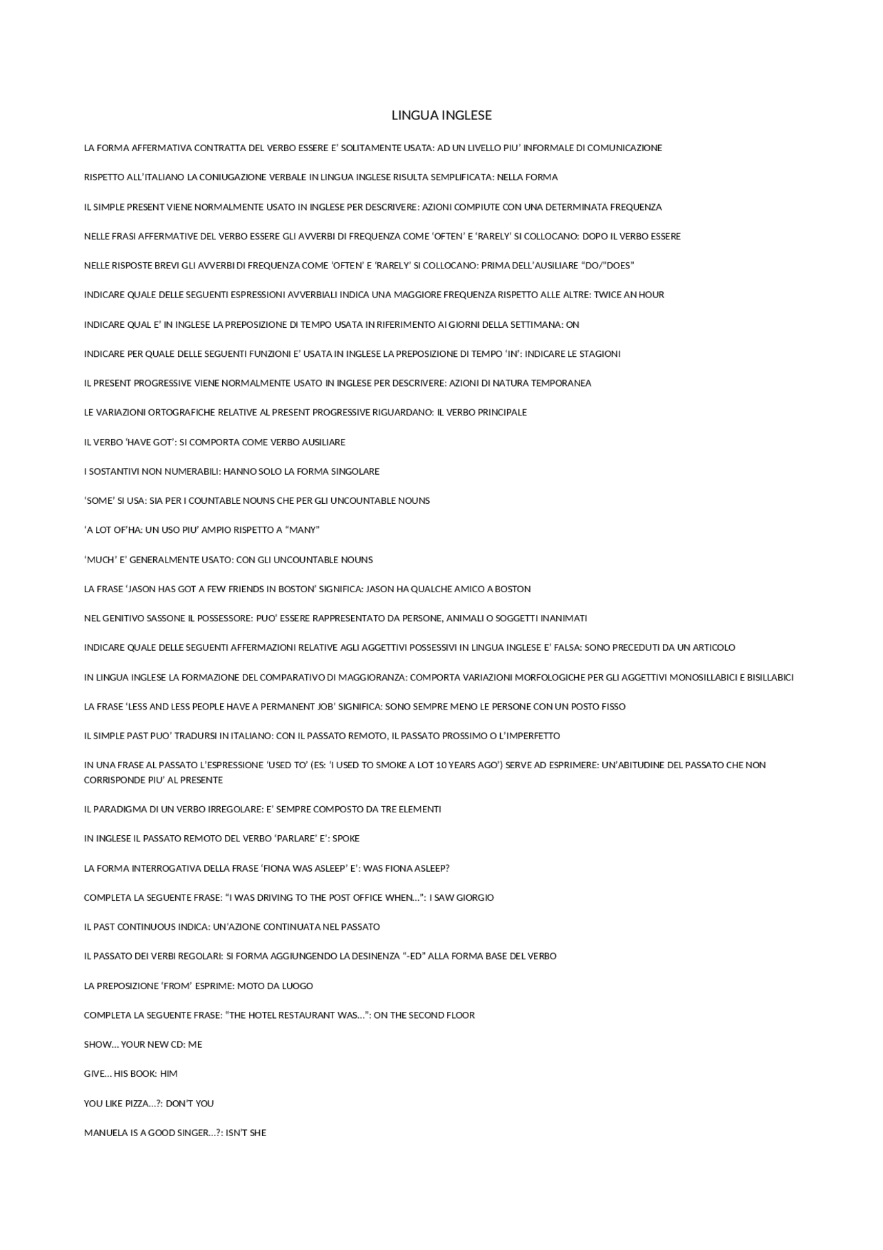 Esame Di Lingua Inglese Docsity