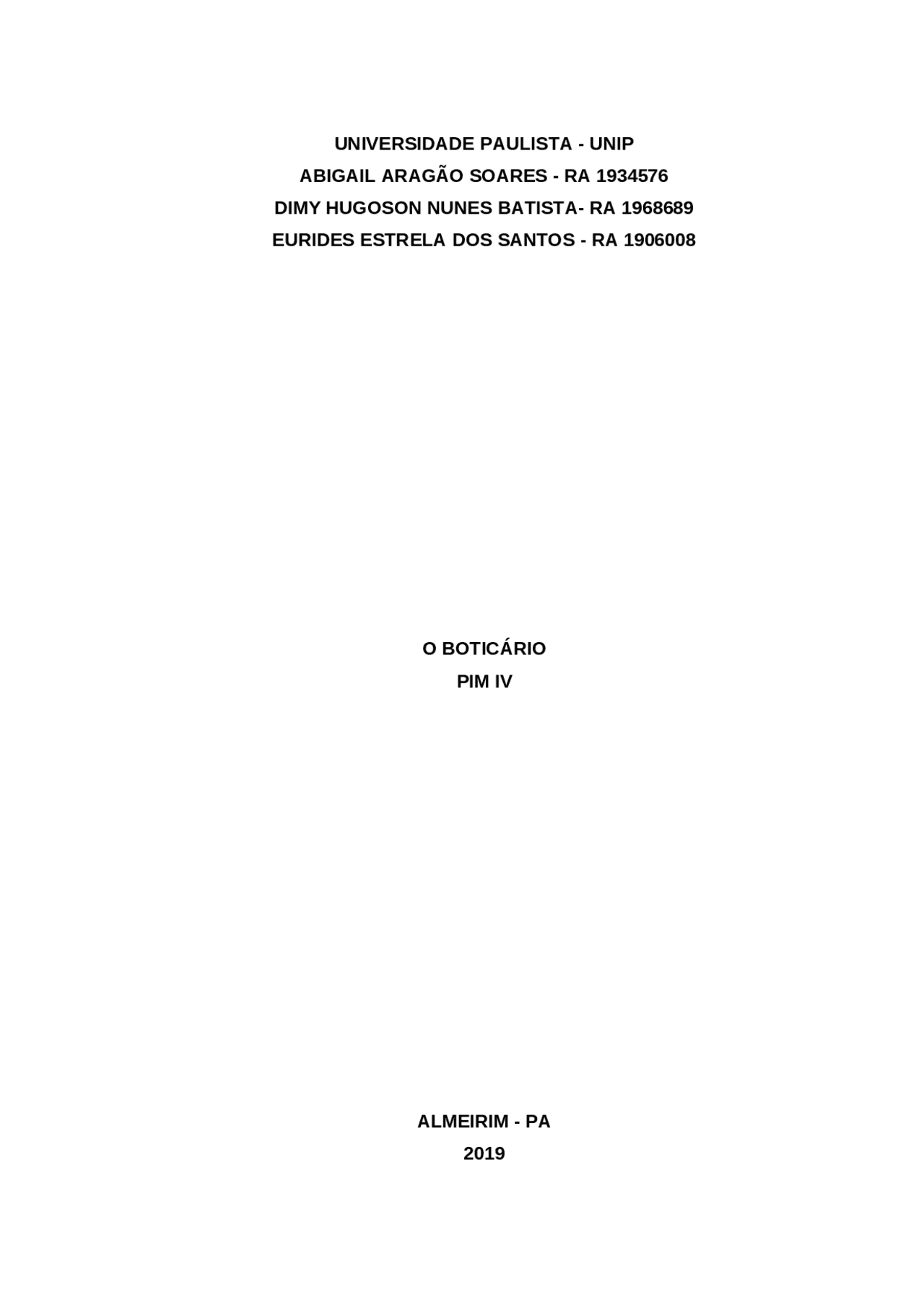Pim Iv Unip Suprimento De Mao De Obra Nota 80 Docsity