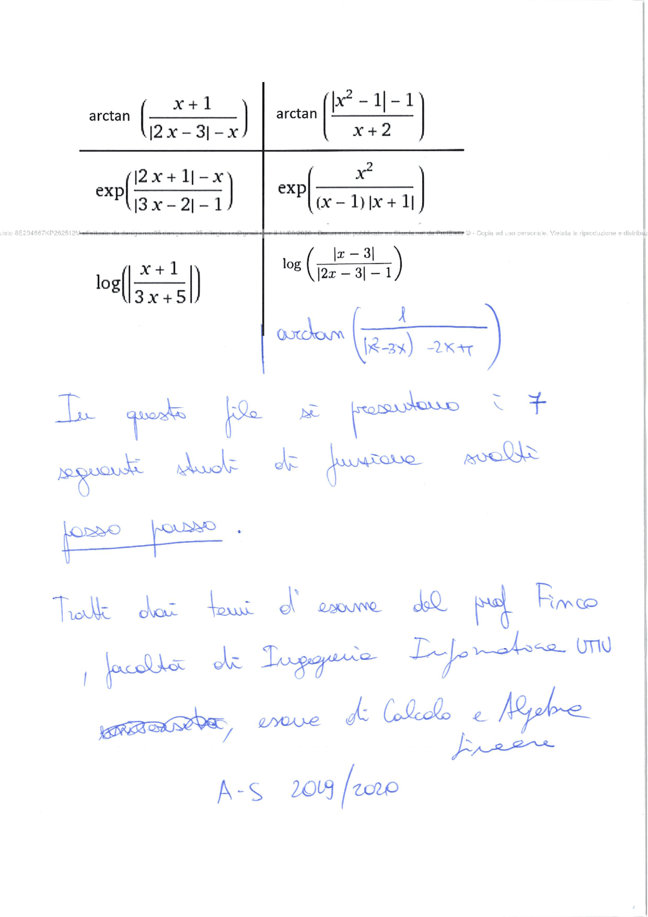 Analisi Matematica I Per Ingegneria Docsity