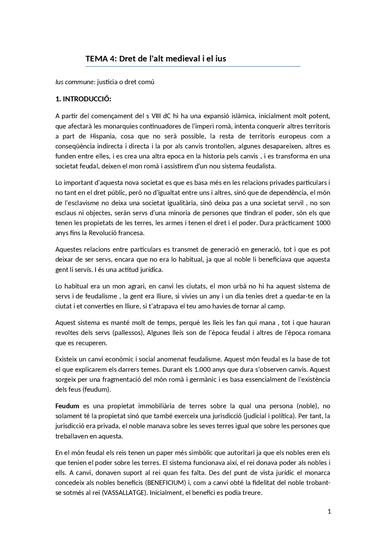 Tema 4 Historia Del Dret Medieval Docsity