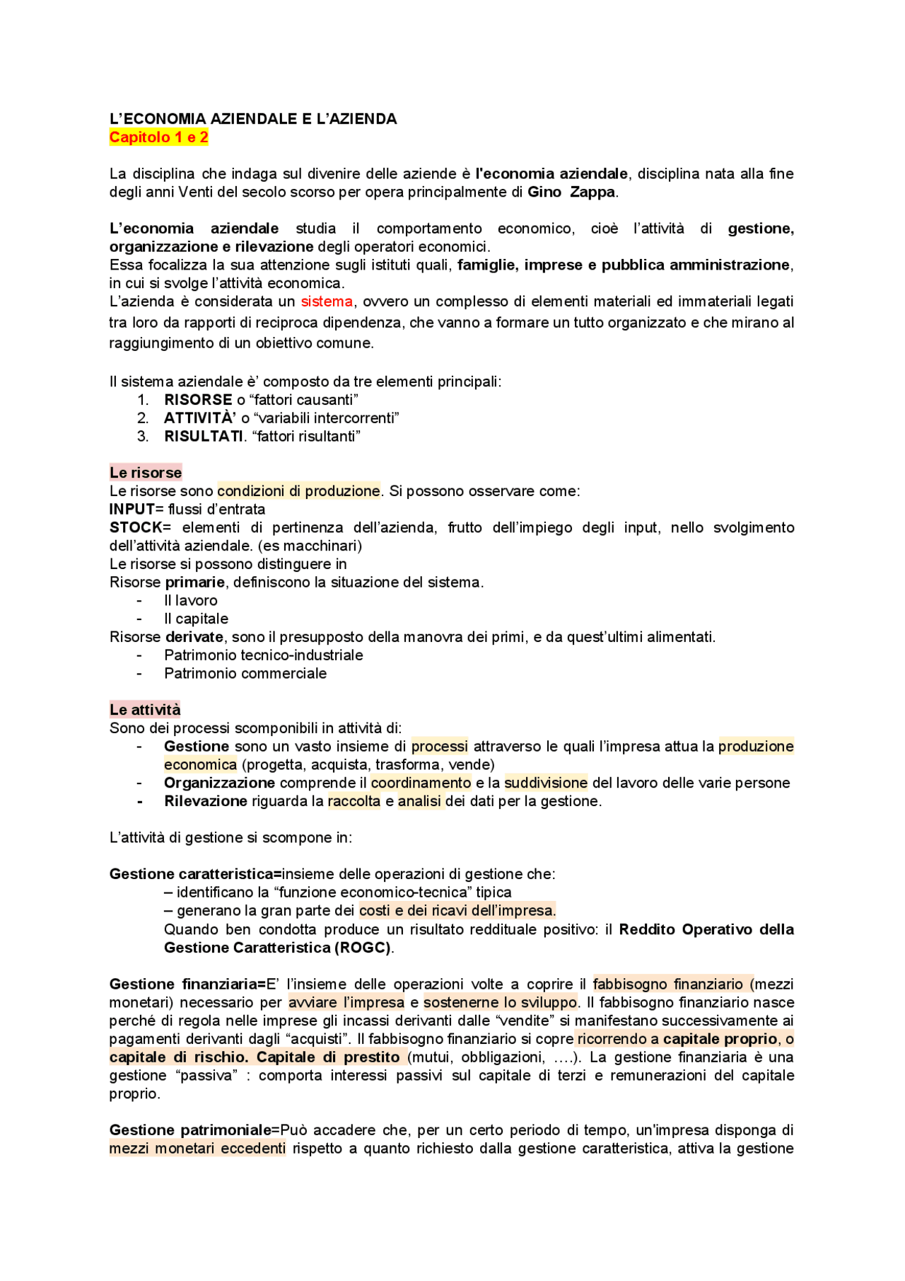 Management Prima Parte Docsity
