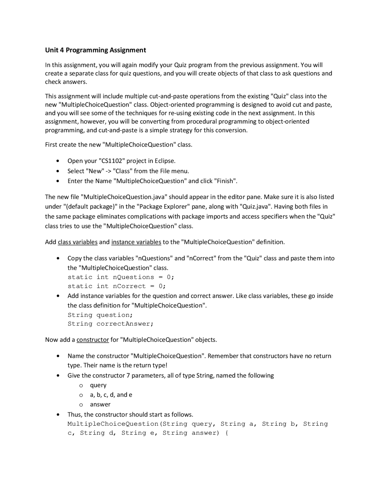 Gui Programming In Java Docsity