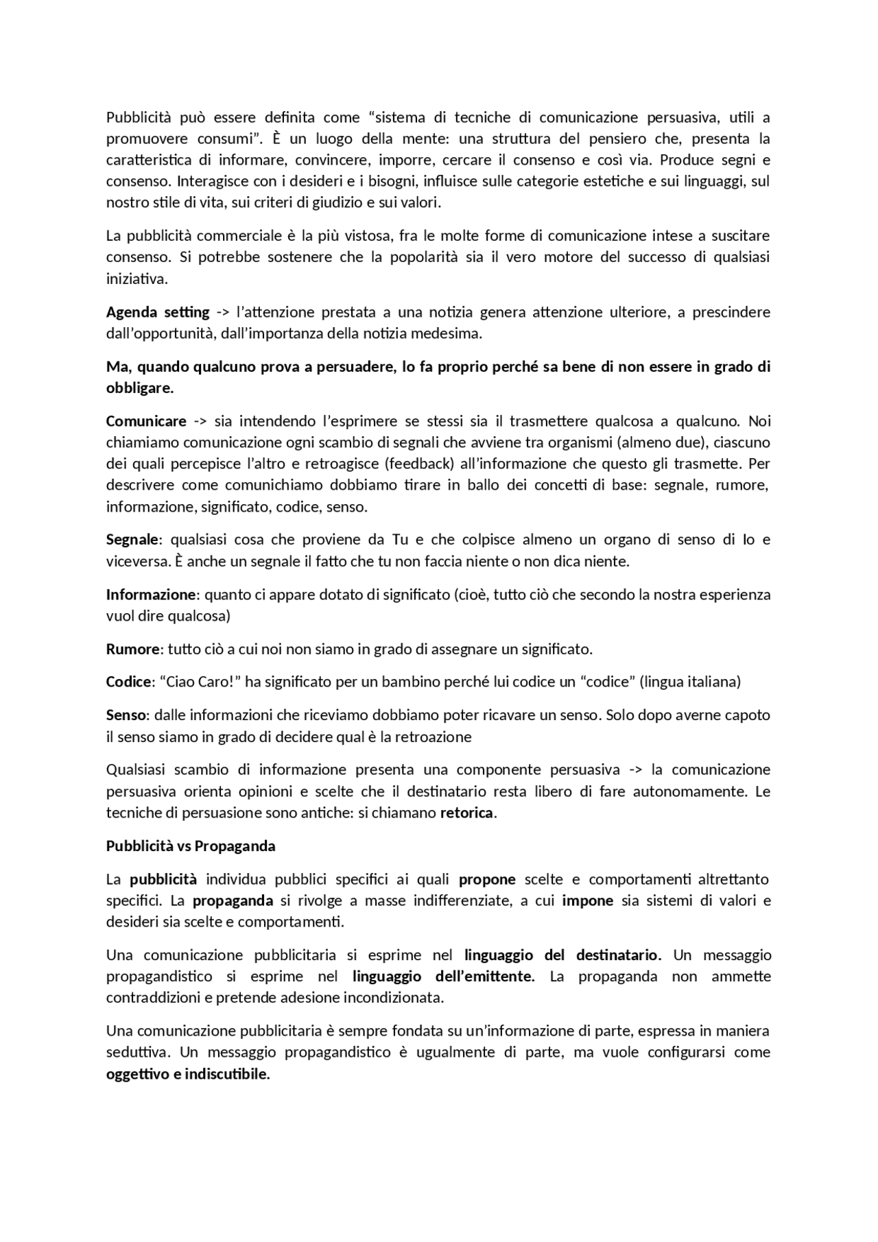 Riassunto Libro La Pubblicità Docsity