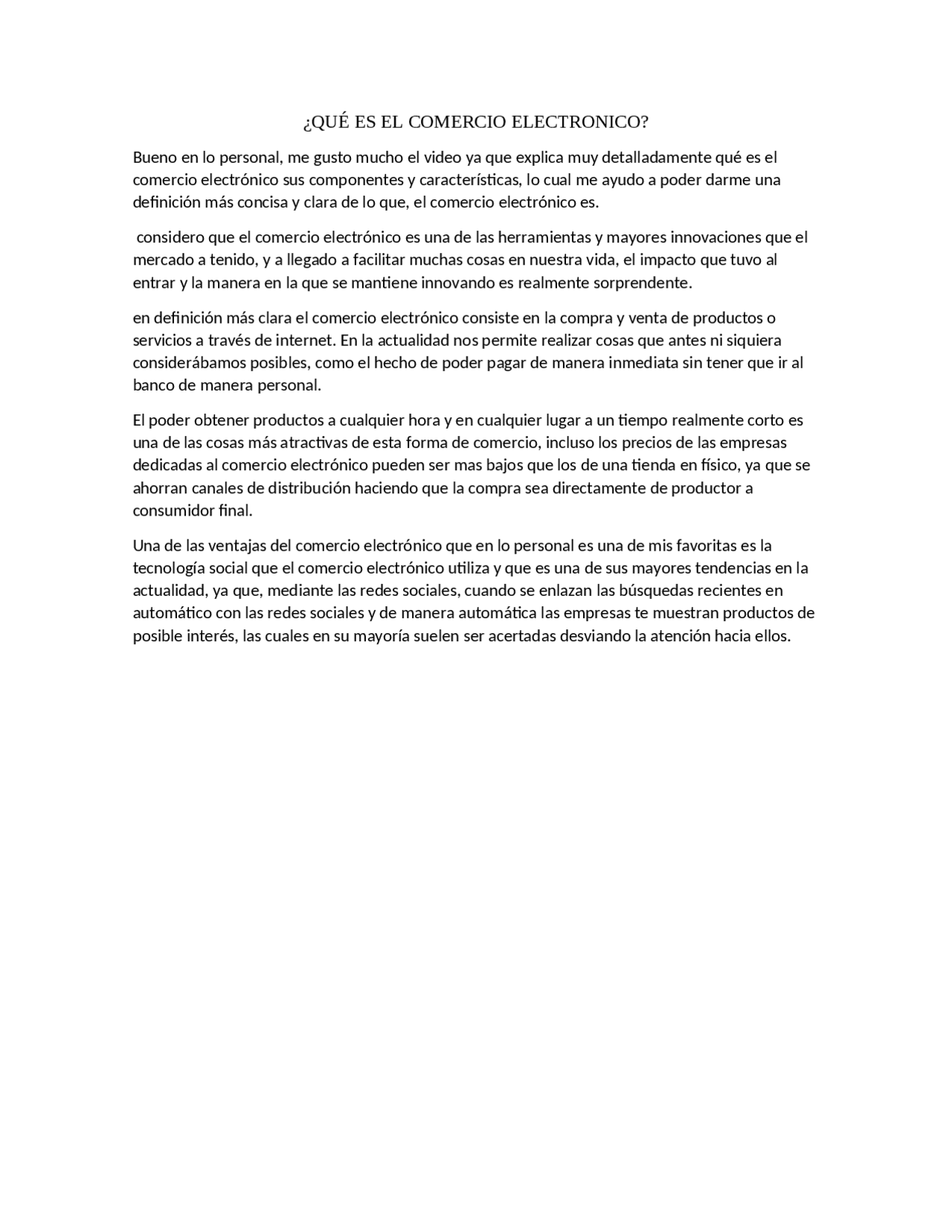 Ecomerce Comercio Electronico Transcripciones De Informática Docsity