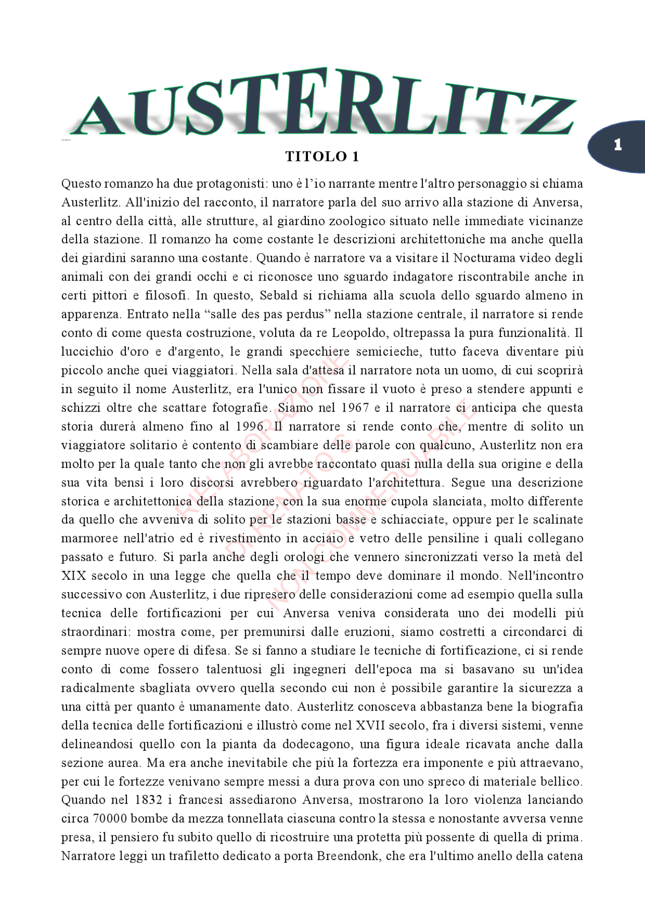 Sebald Austerlitz Riassunto Strutture E Processi Della Narrazione