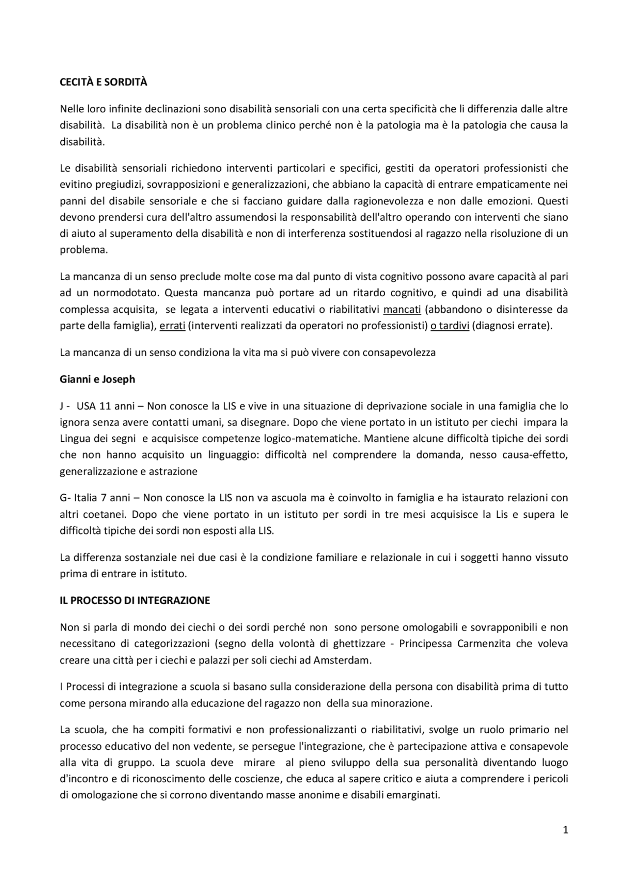 Appunti Didattica Speciale Docsity