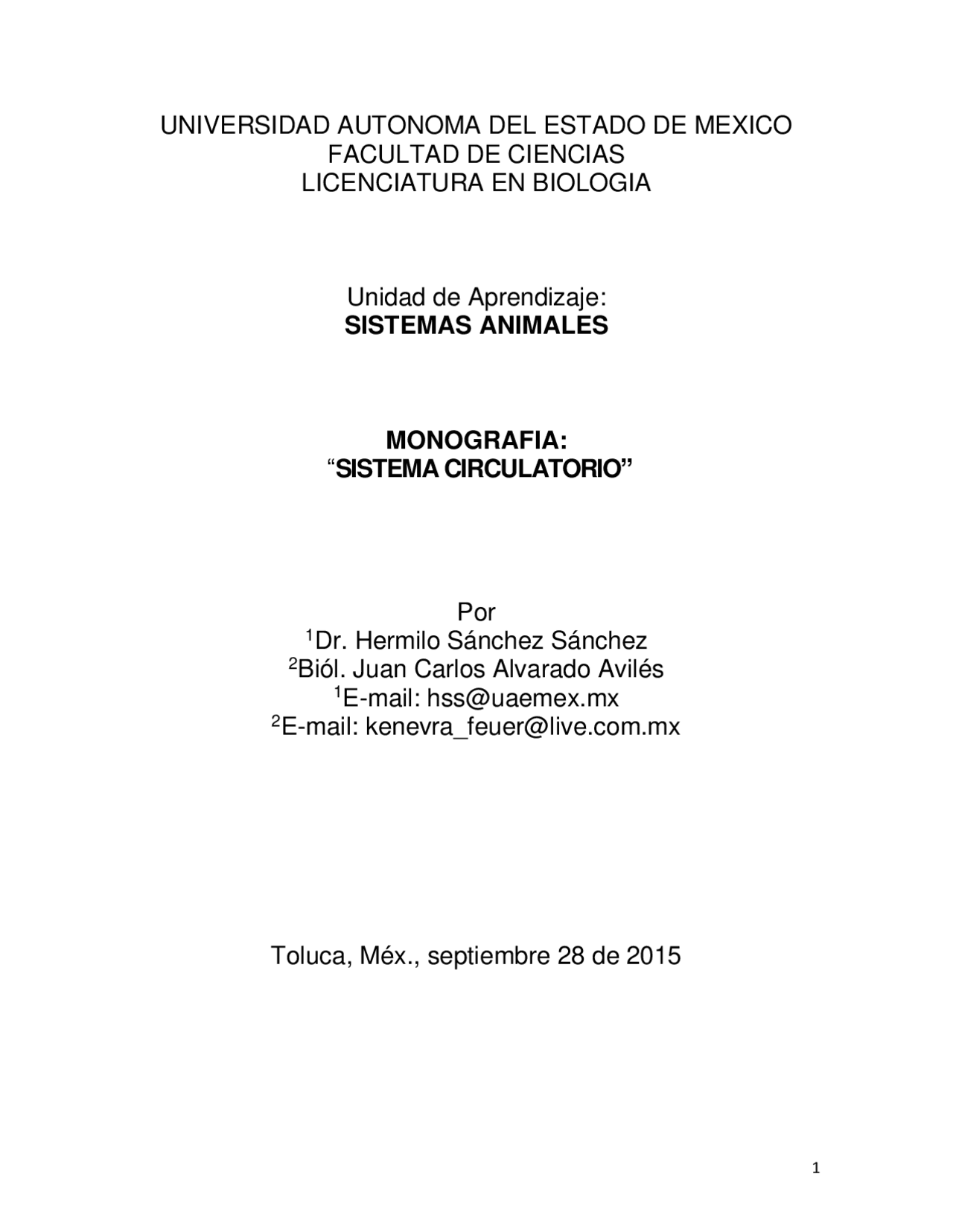 Sistema Circulatorio Docsity