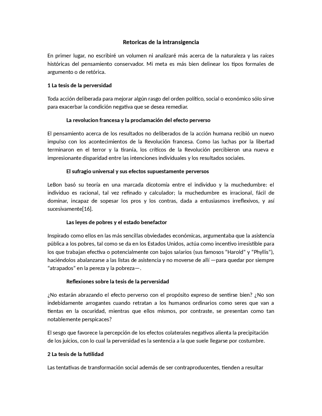 Más alla de las retoricas de intransigencia - Resumen - Docsity