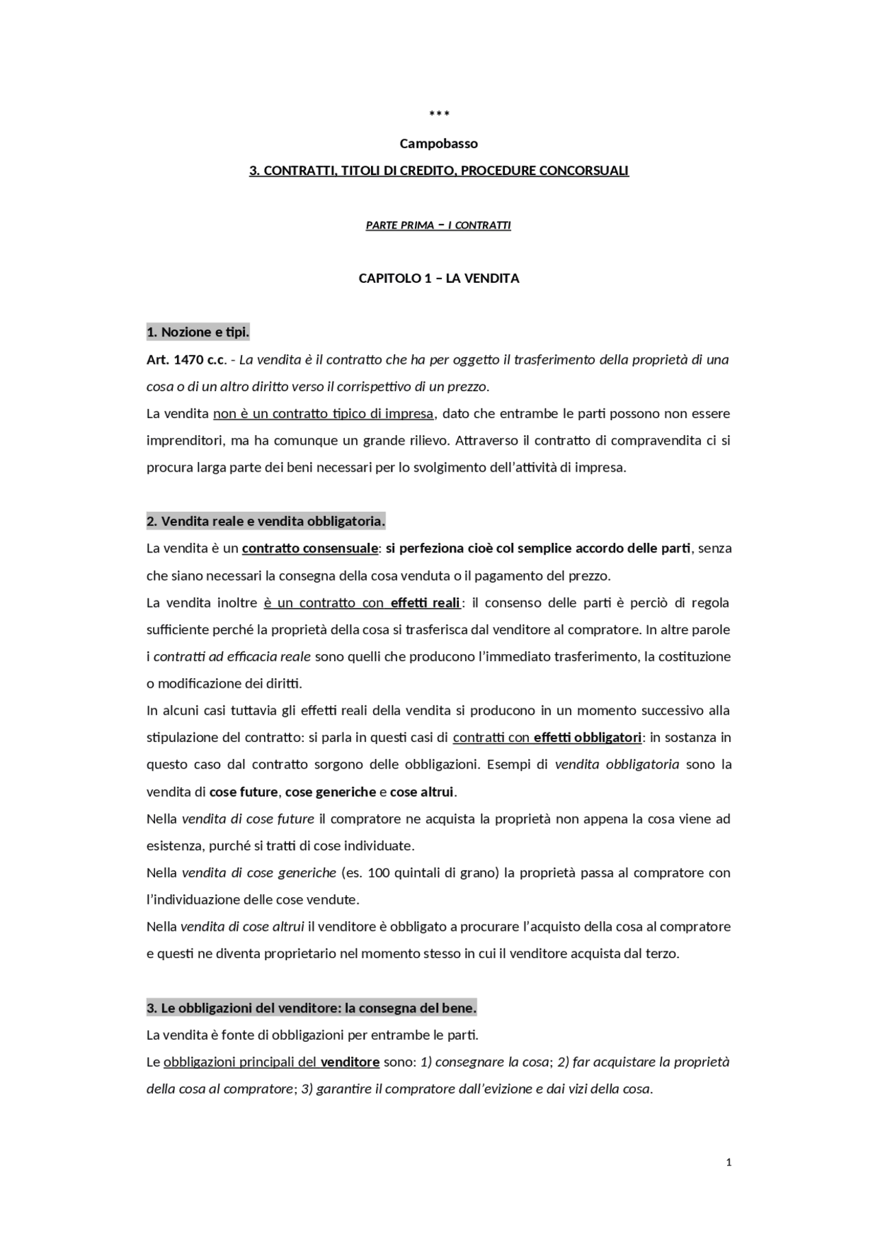 Riassunto Campobasso 3 Parte Docsity
