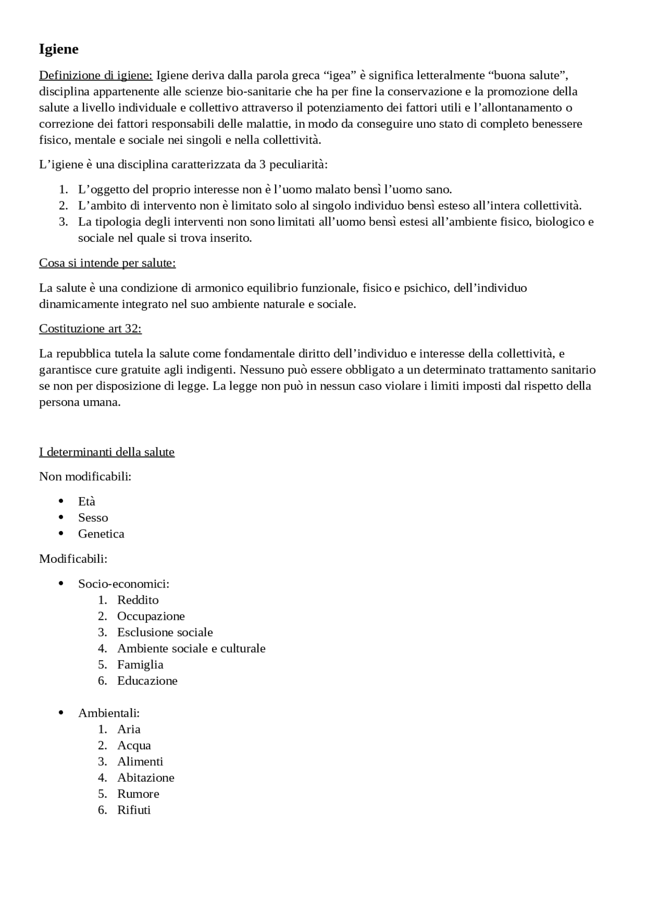 Igiene Generale E Applicata Docsity