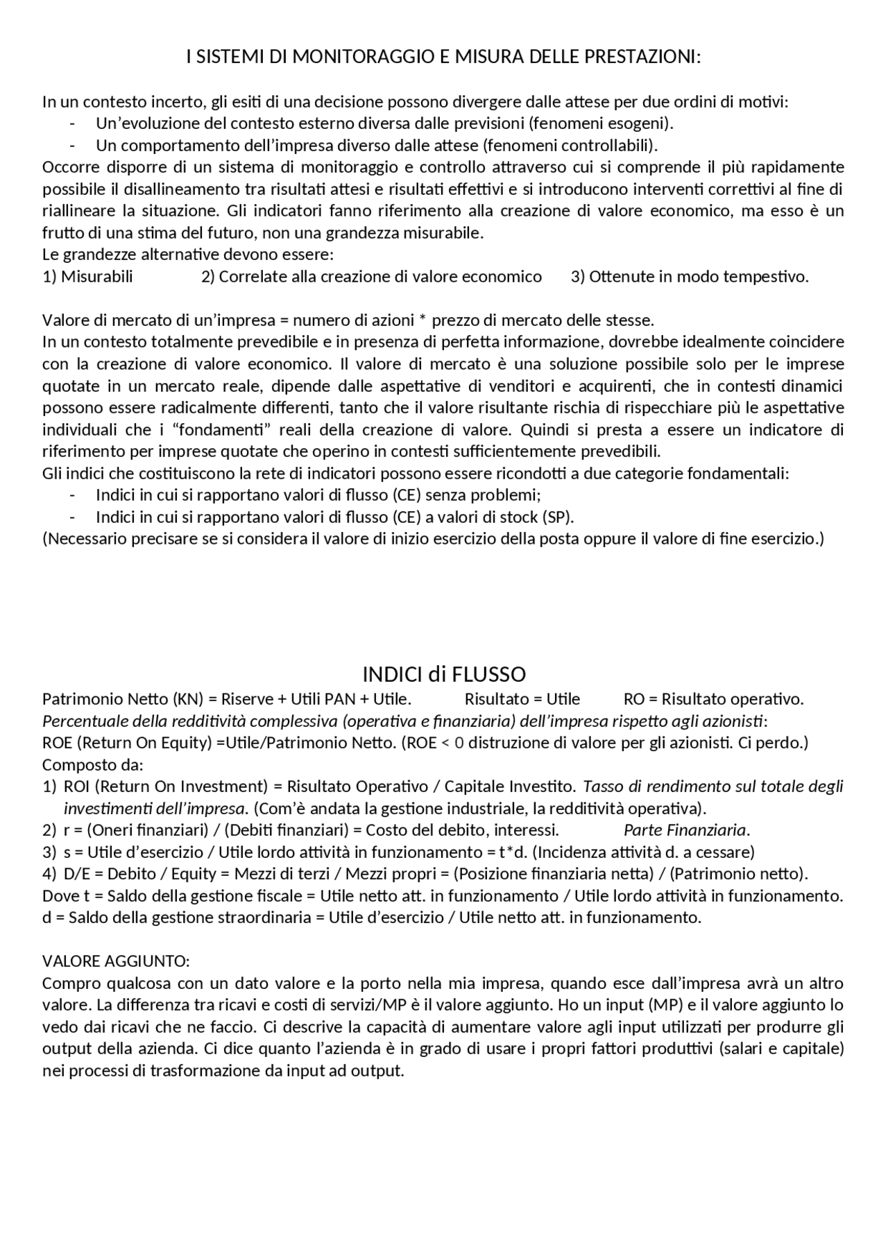 Ripasso Indici Di Bilancio Docsity