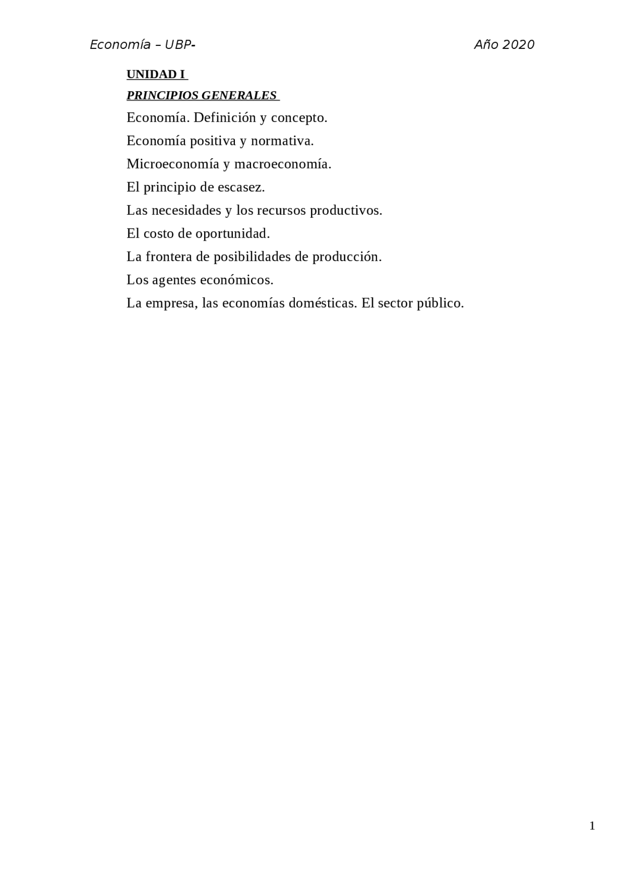 Resumen De Economia Ubp Docsity