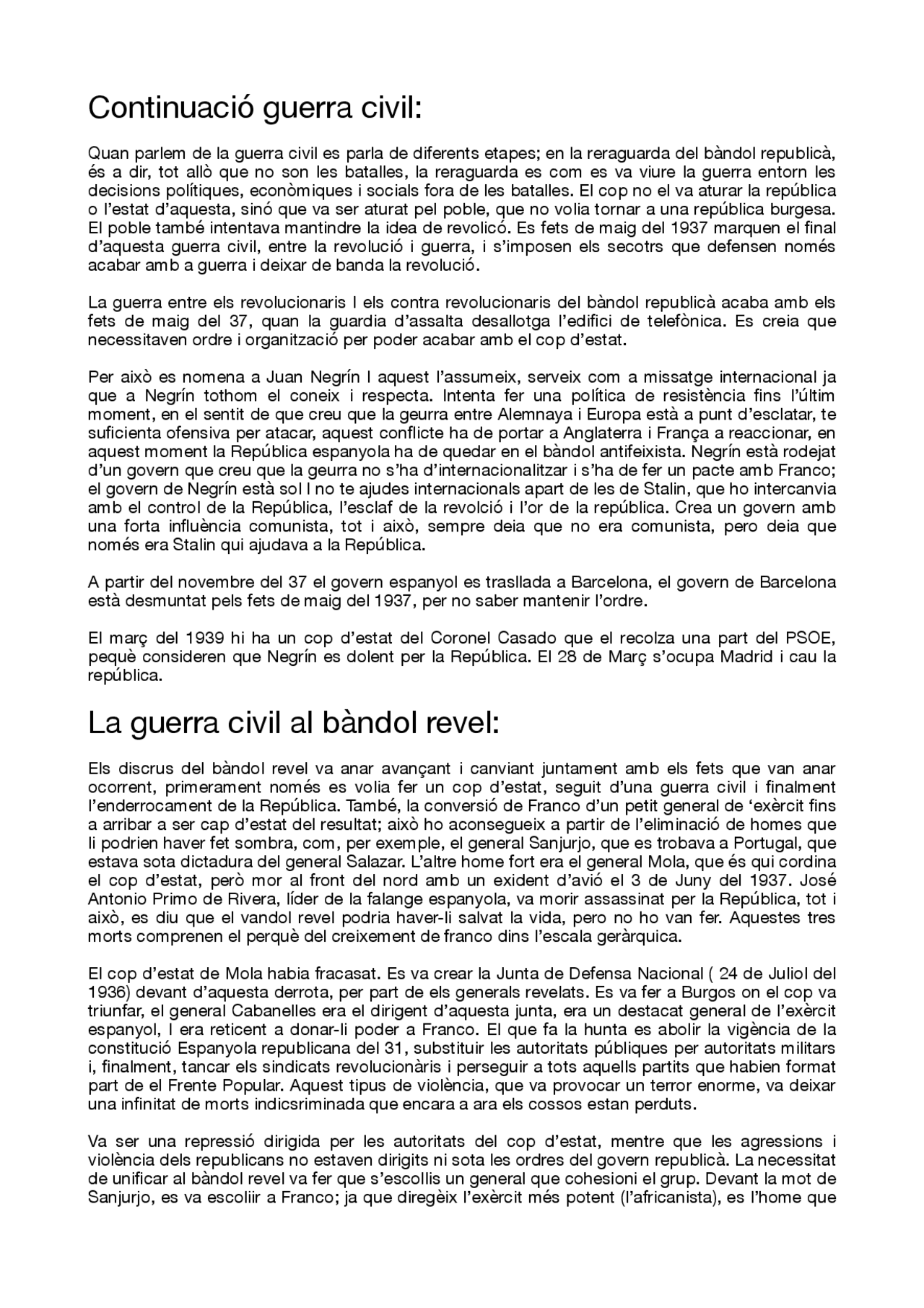 Història Despanya 2n De Batxillerat 3r Trimestre Docsity