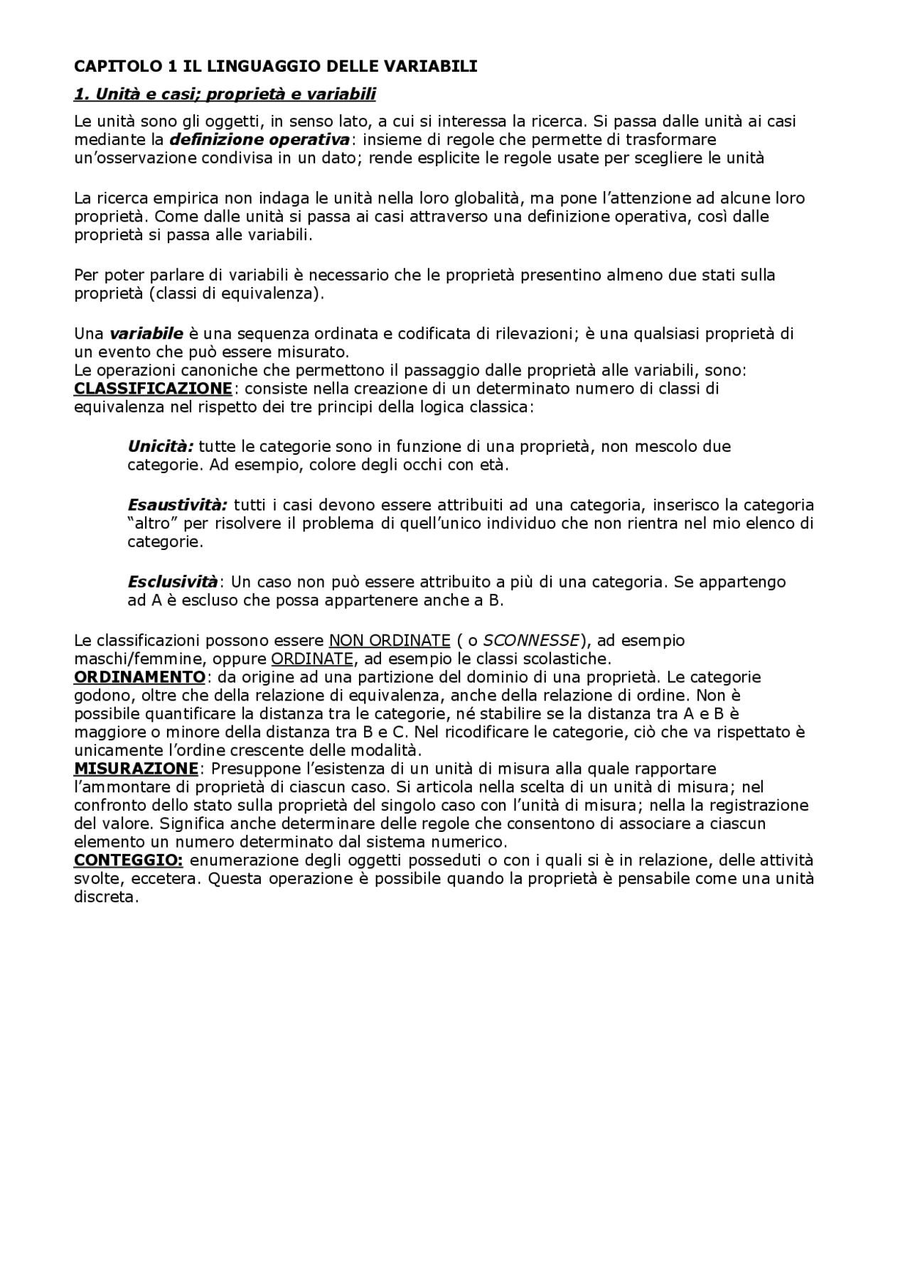 Riassunto Psicometria Base Docsity