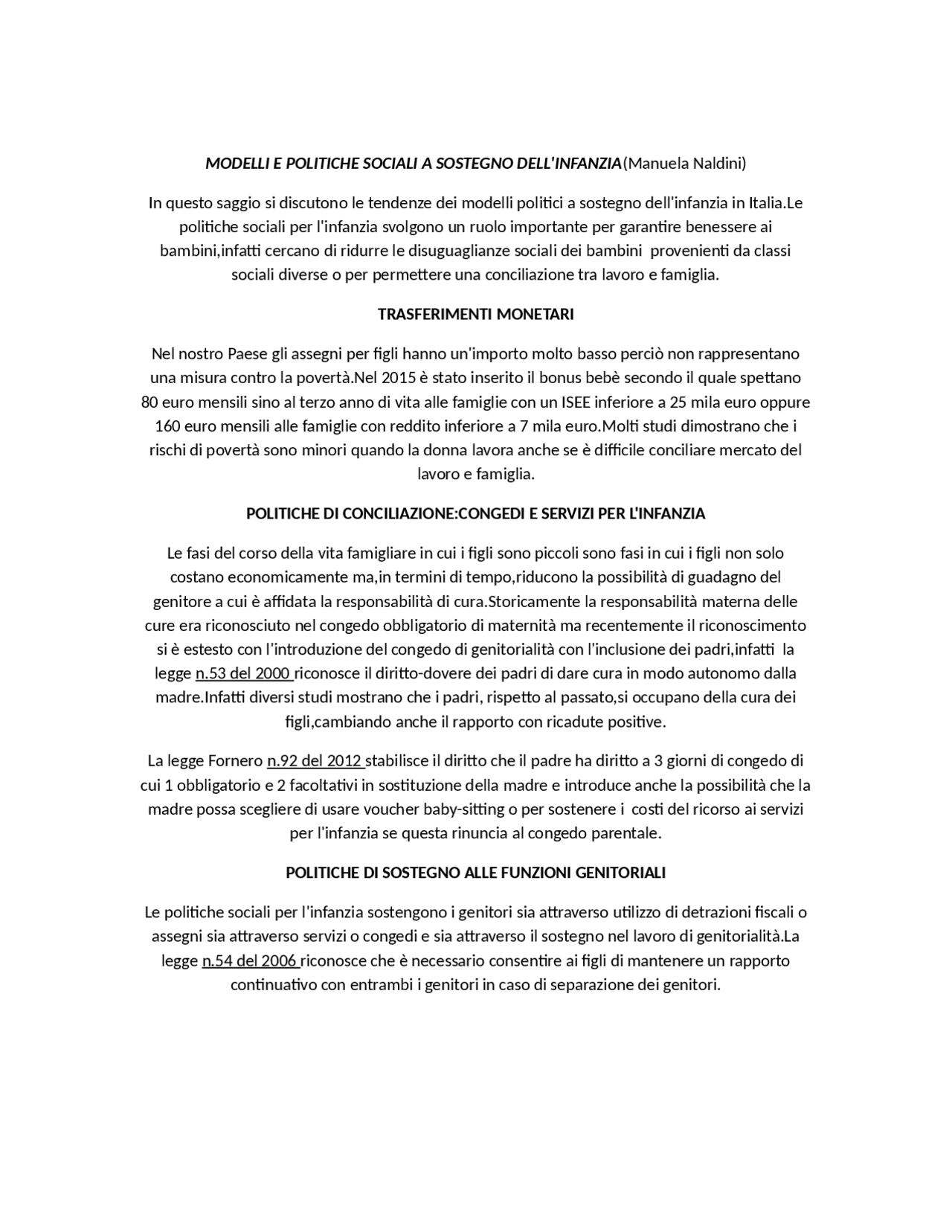 Leggi Tutela Dei Minori Docsity
