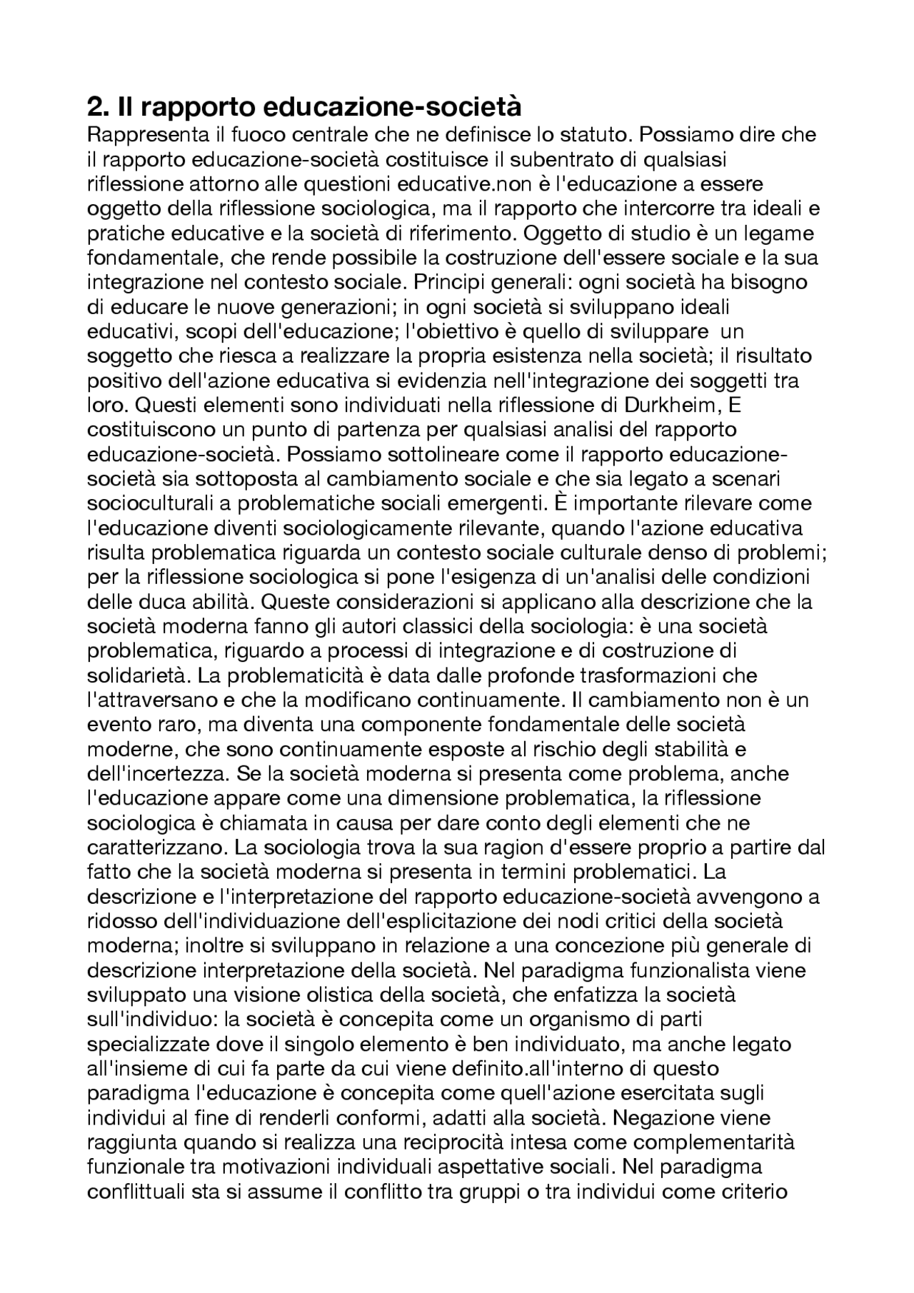 Cap 2 Educazione E Società Docsity