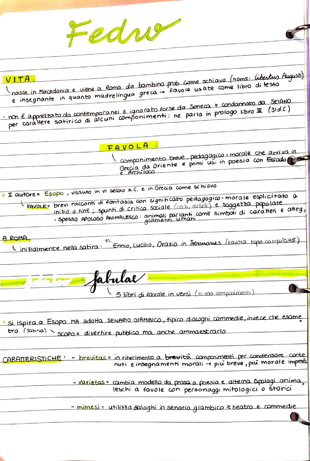 Vita E Fabulae Di Fedro Docsity
