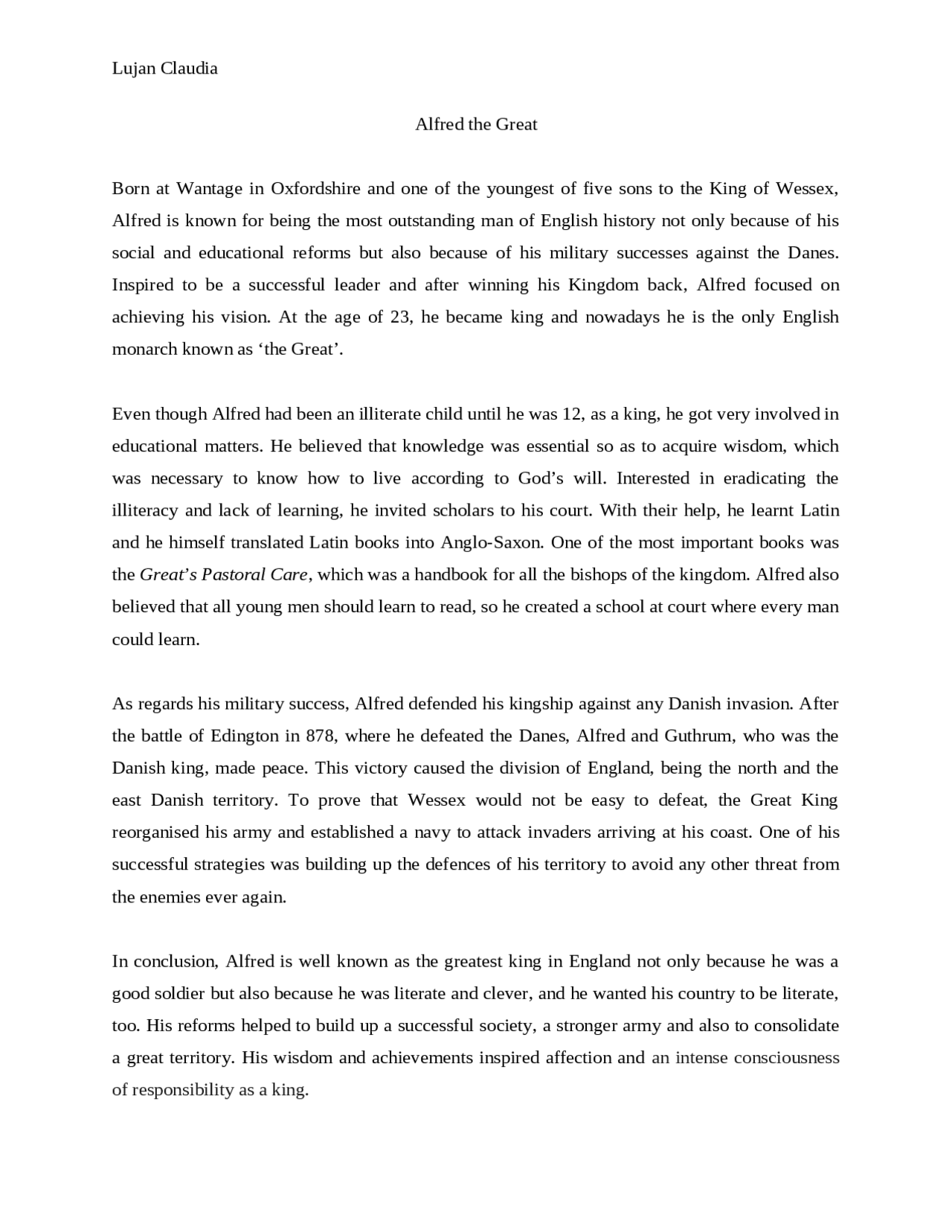 Alfred The Great- King of England - Docsity