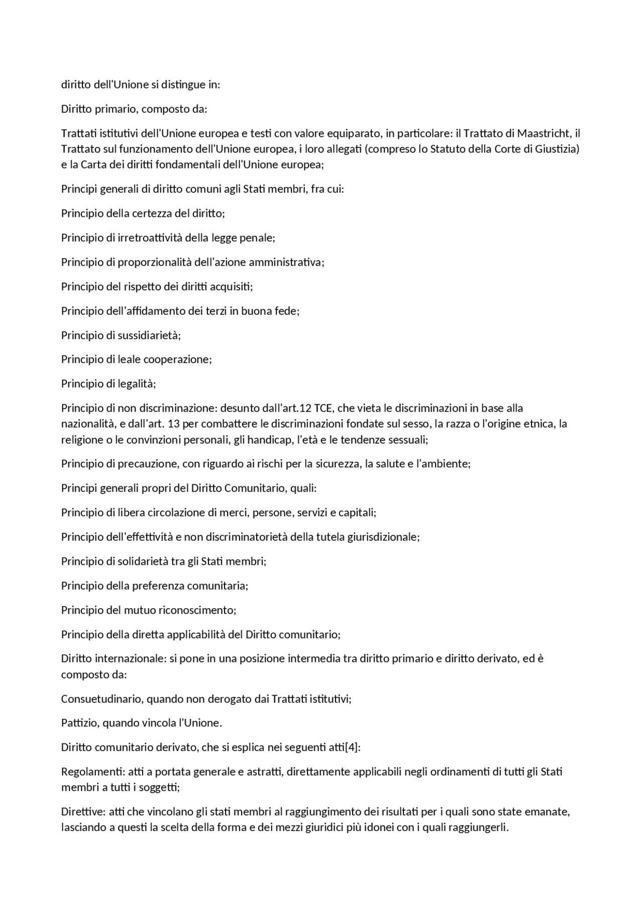 Riassunti Diritto Ue Docsity