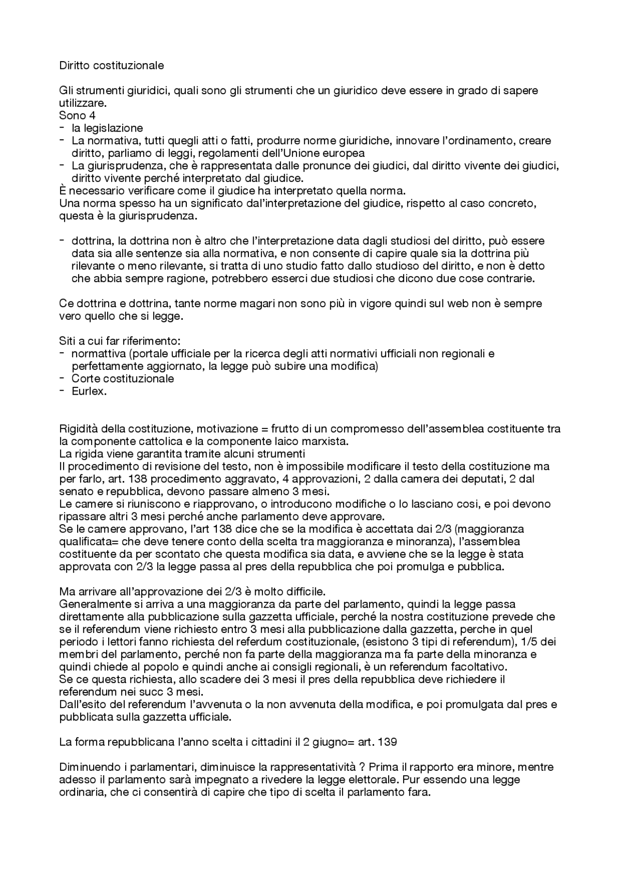 Appunti Diritto Costituzionale Docsity