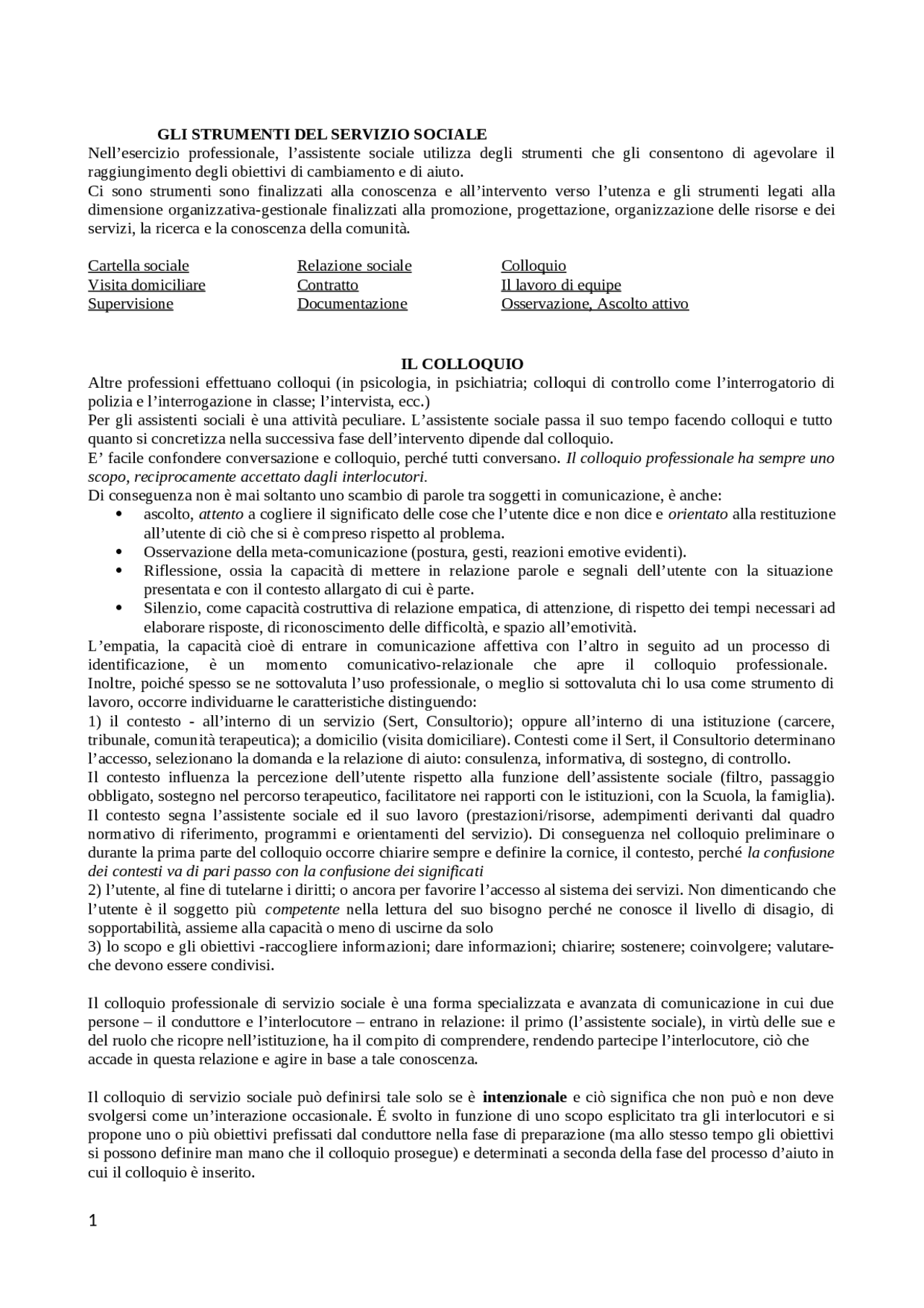 Gli Strumenti Dellassistente Sociale Docsity