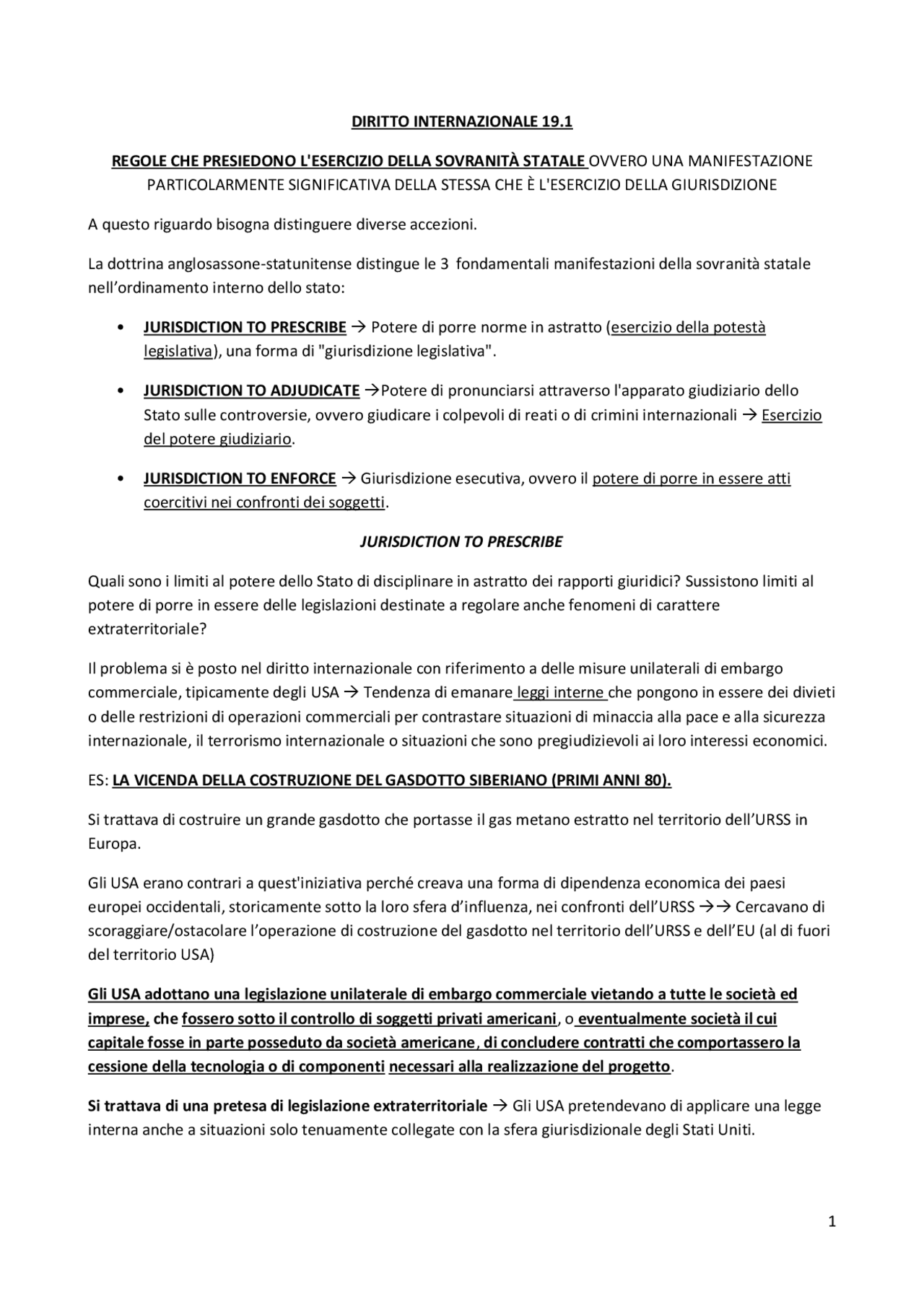 Diritto Internazionale Docsity