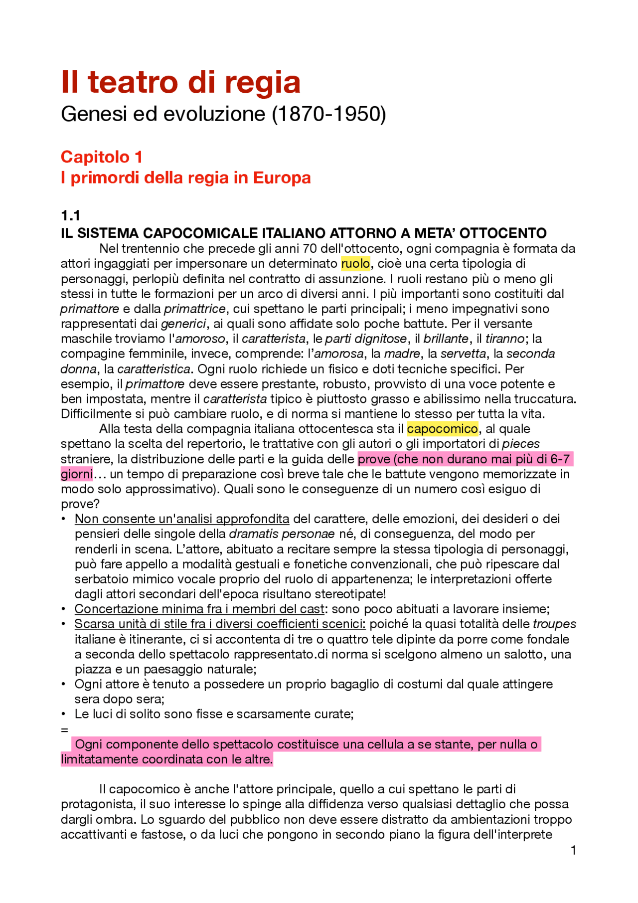 Riassunto Il Teatro Di Regia Di Umberto Artioli Docsity