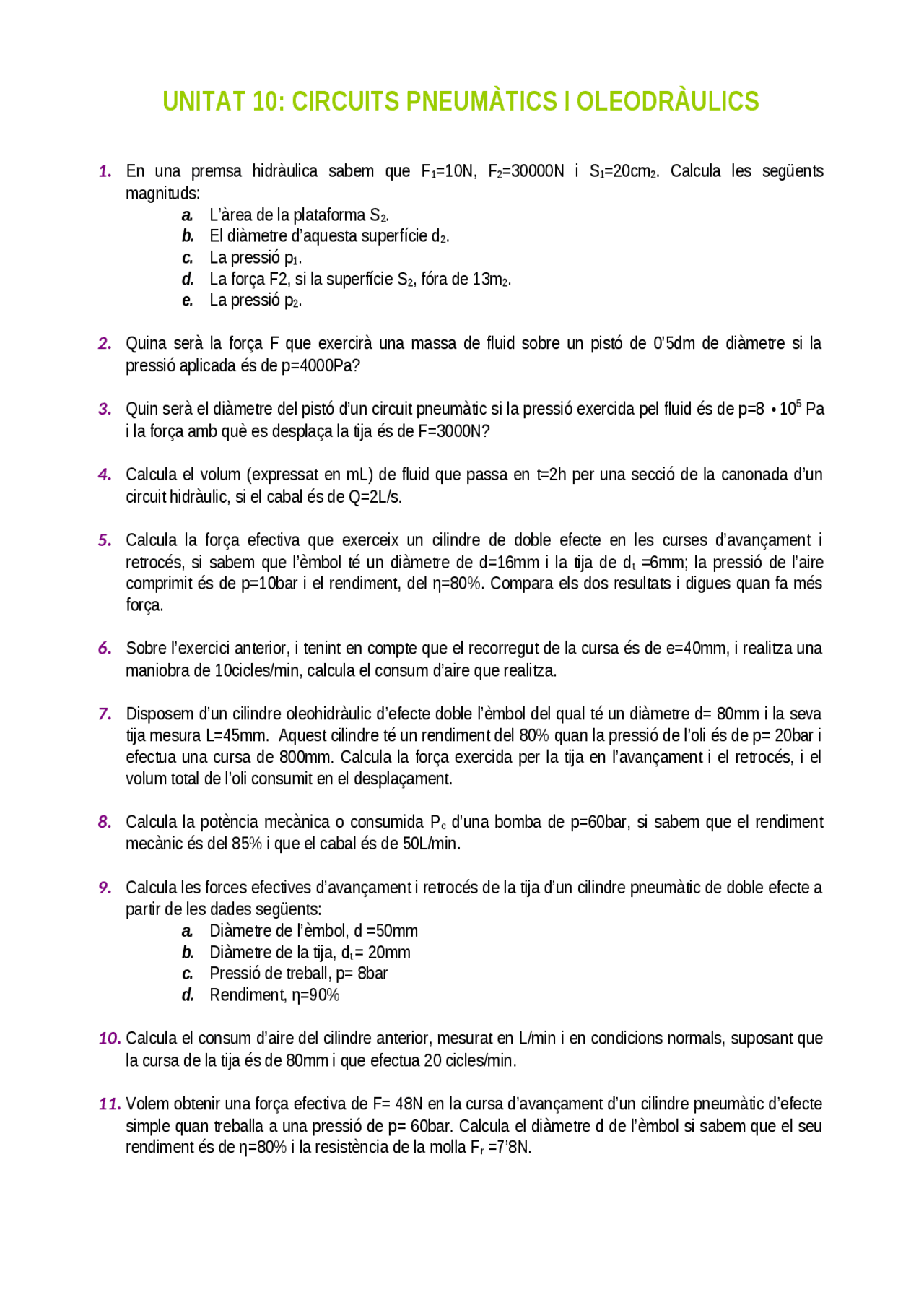 Ejercicios Primer Trimestre Tecnología Industrial Docsity