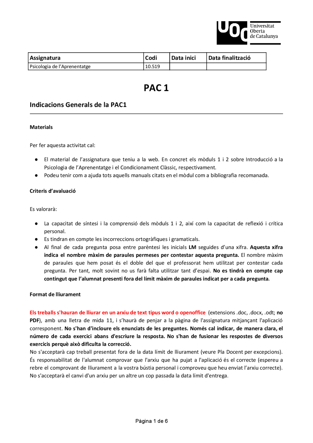 Psicologia Aprenentatge Docsity