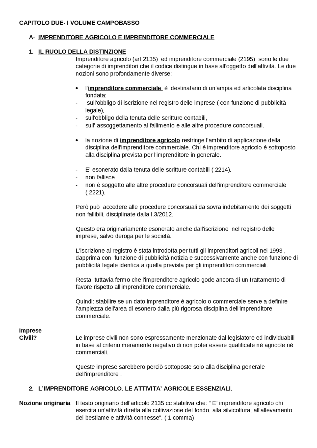 Cap 2 Vol 1 Diritto Commerciale Campobasso Docsity