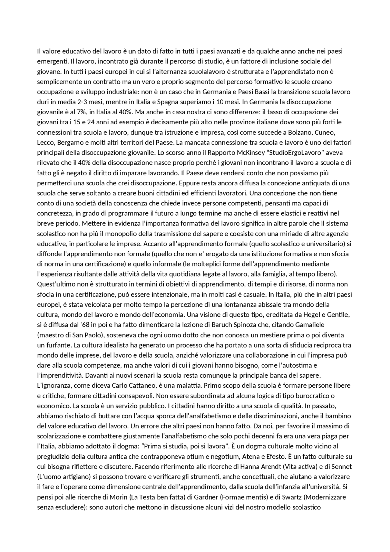 Il Valore Del Lavoro Dei Giovani Docsity