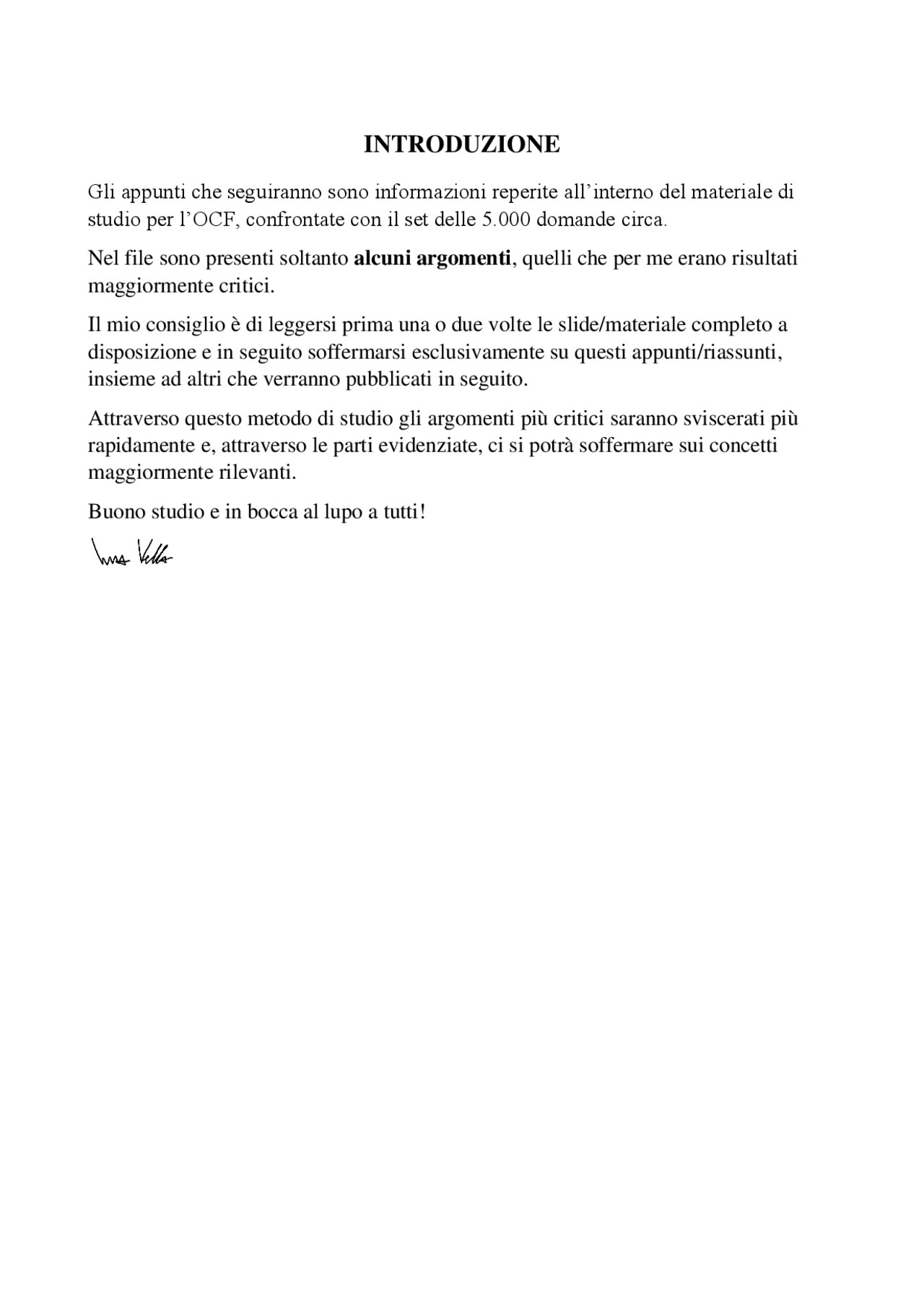 Riassunti Utili Tematiche Ocf Docsity