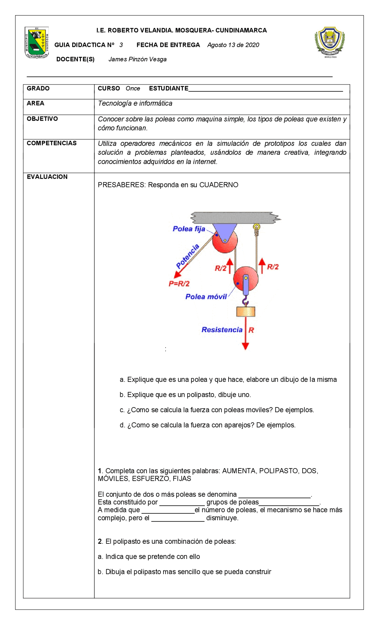 Informatica Ejercicios Docsity